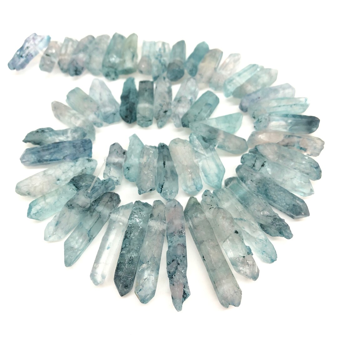 Crystal Points Beads Strand, Quartz Obelisk Beads, Crystal Quartz ...