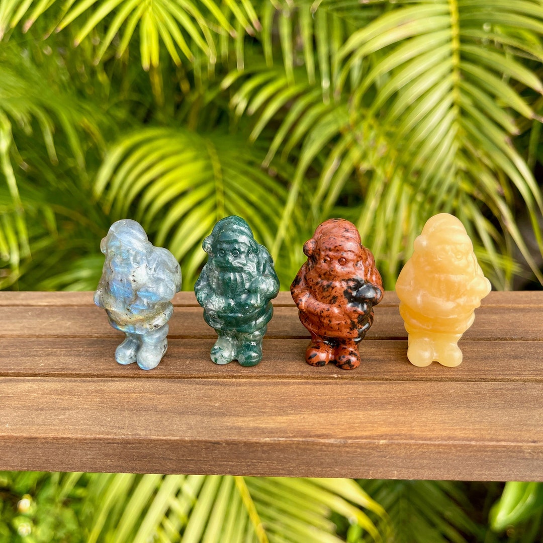 Crystal Santa Claus, Christmas Crystals, Hand Carved Gemstone Christmas ...