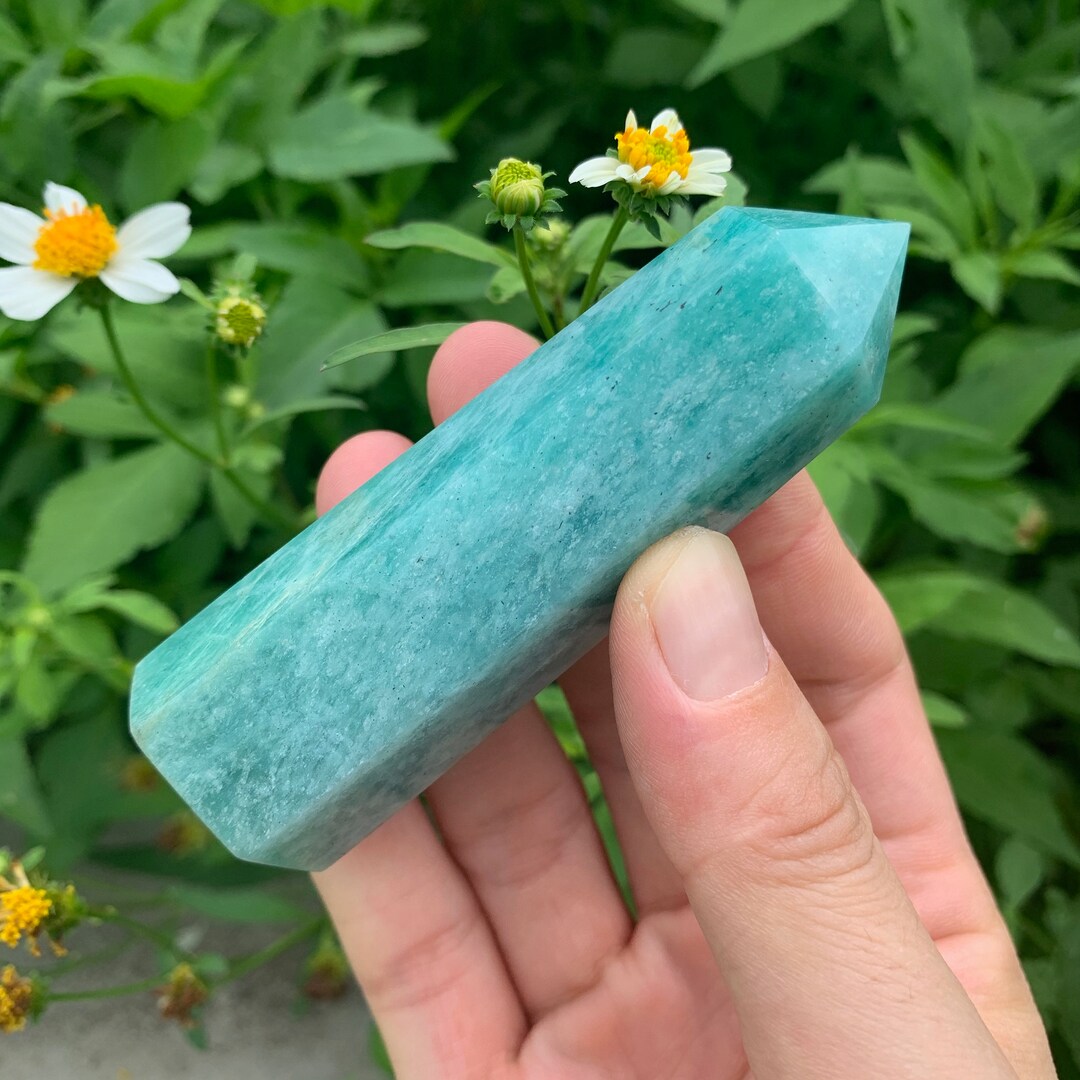 AAA Natural Amazonite Tower, Crystal Amazonite Wand, Crystal Tower ...