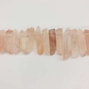 Natural Rose Quartz Points Beads, Rough Rose Quartz Stick Points for ...