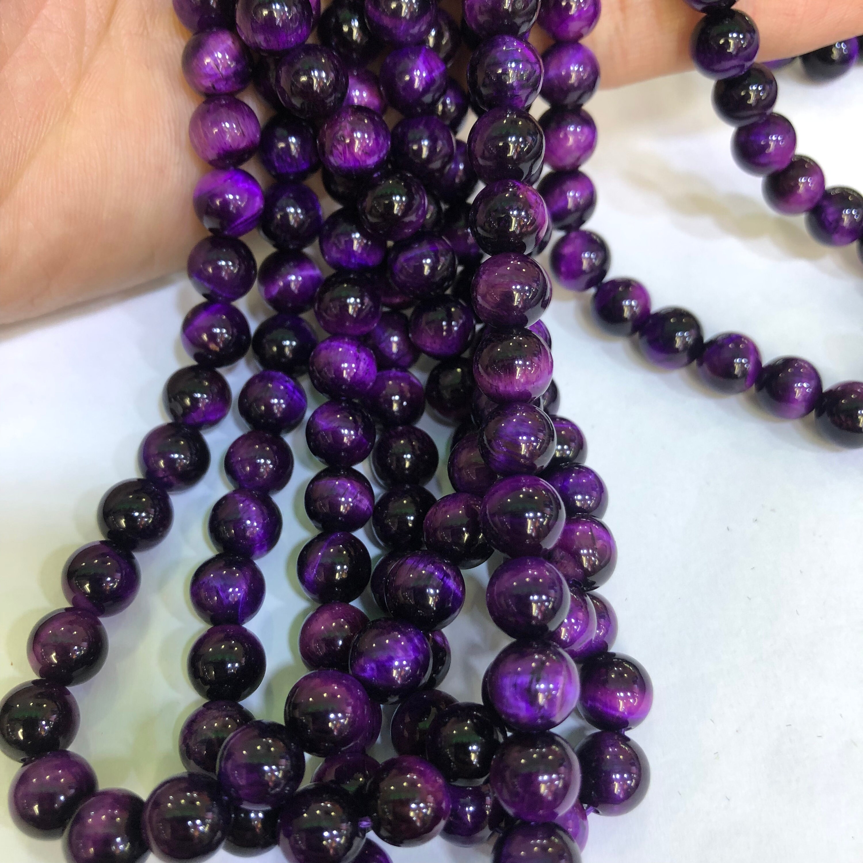 Natural Tiger Eye Beads Purple Tiger Eye AAA Grade Gemstone - Etsy