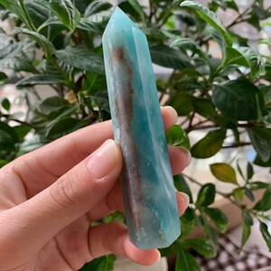 Blue Quartz Tower, Crystal Calcite Point, Healing Crystal Point ...