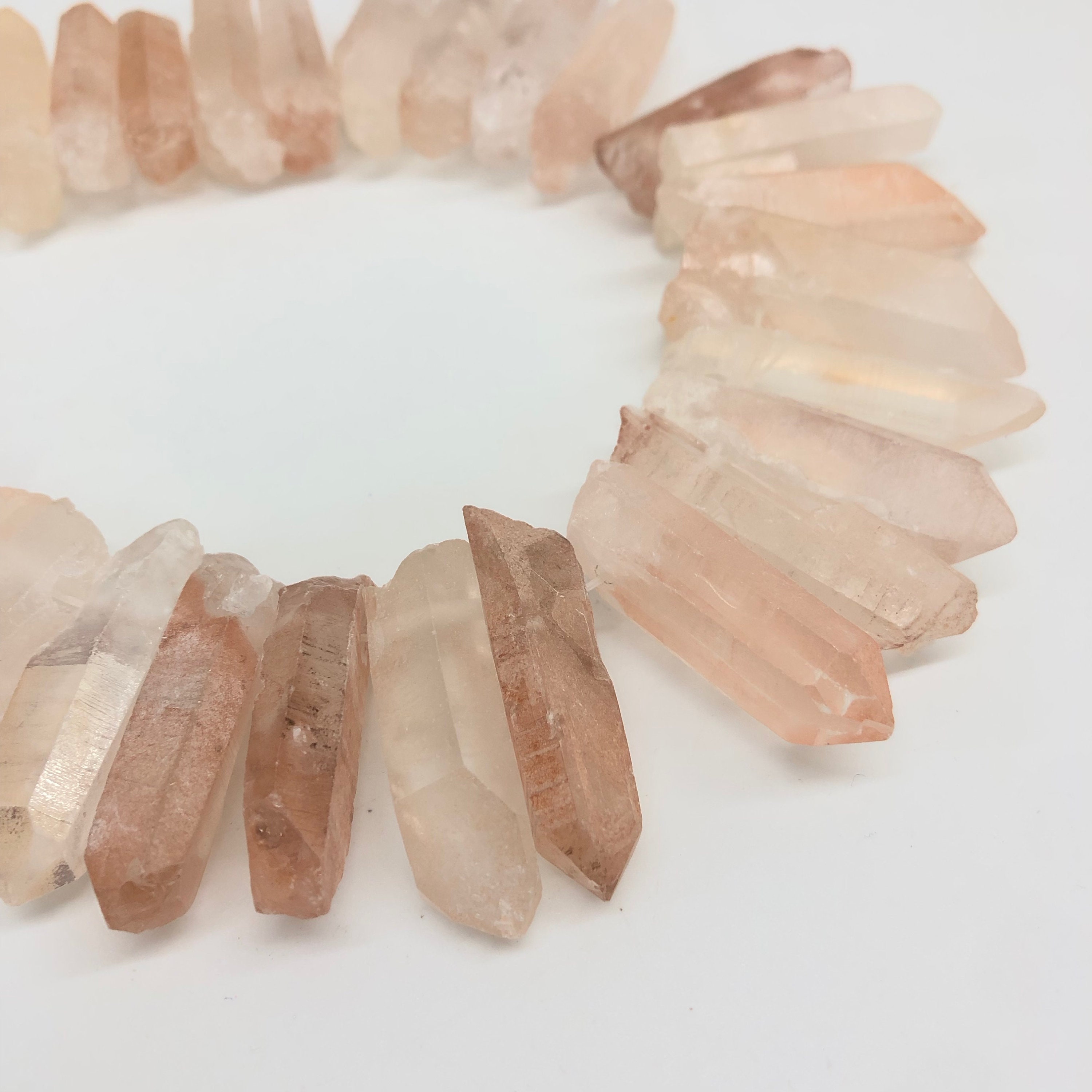 Natural Rose Quartz Points Beads Rough Rose Quartz Stick - Etsy