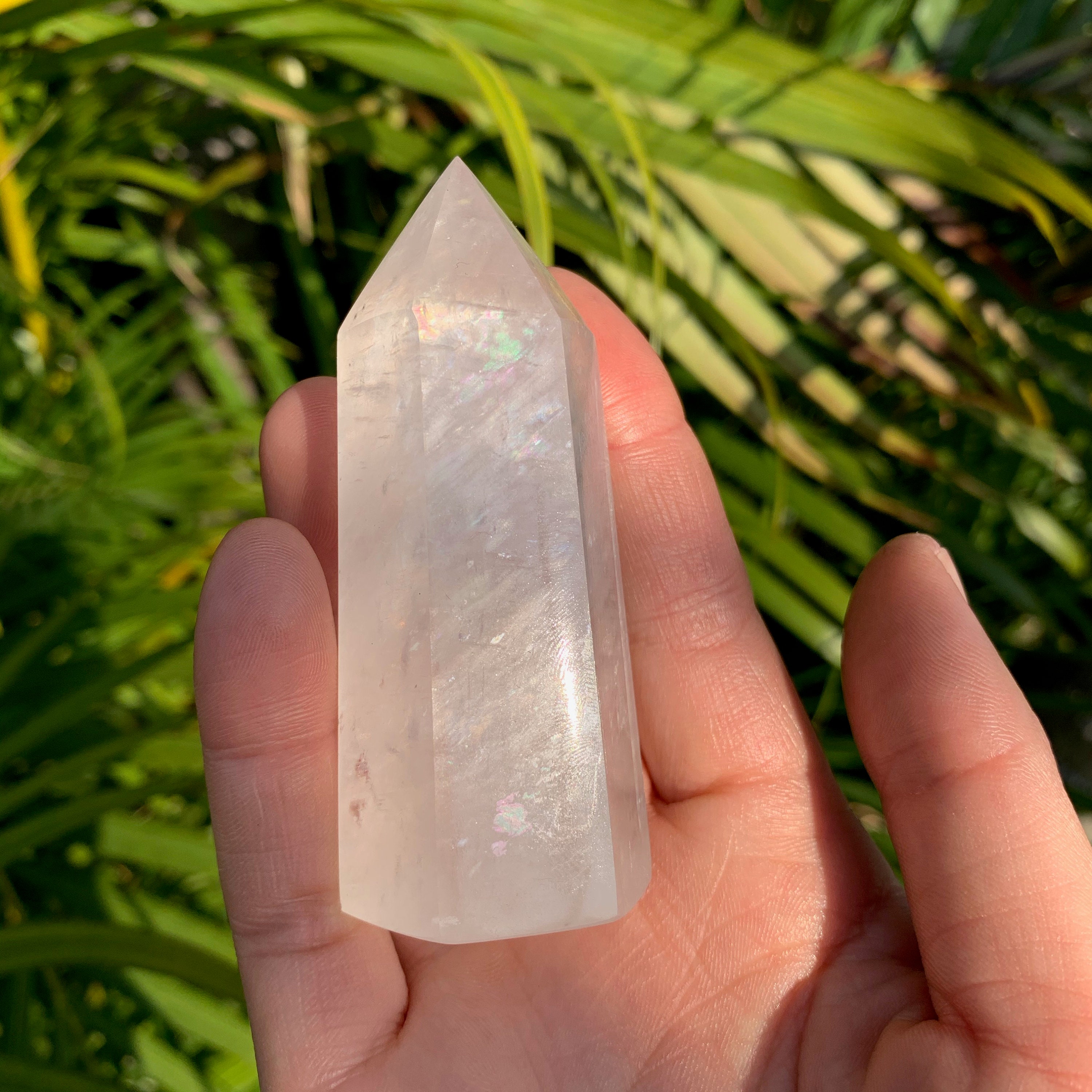 Natural Clear Calcite Point With Rainbow 3 Inches Clear | Etsy