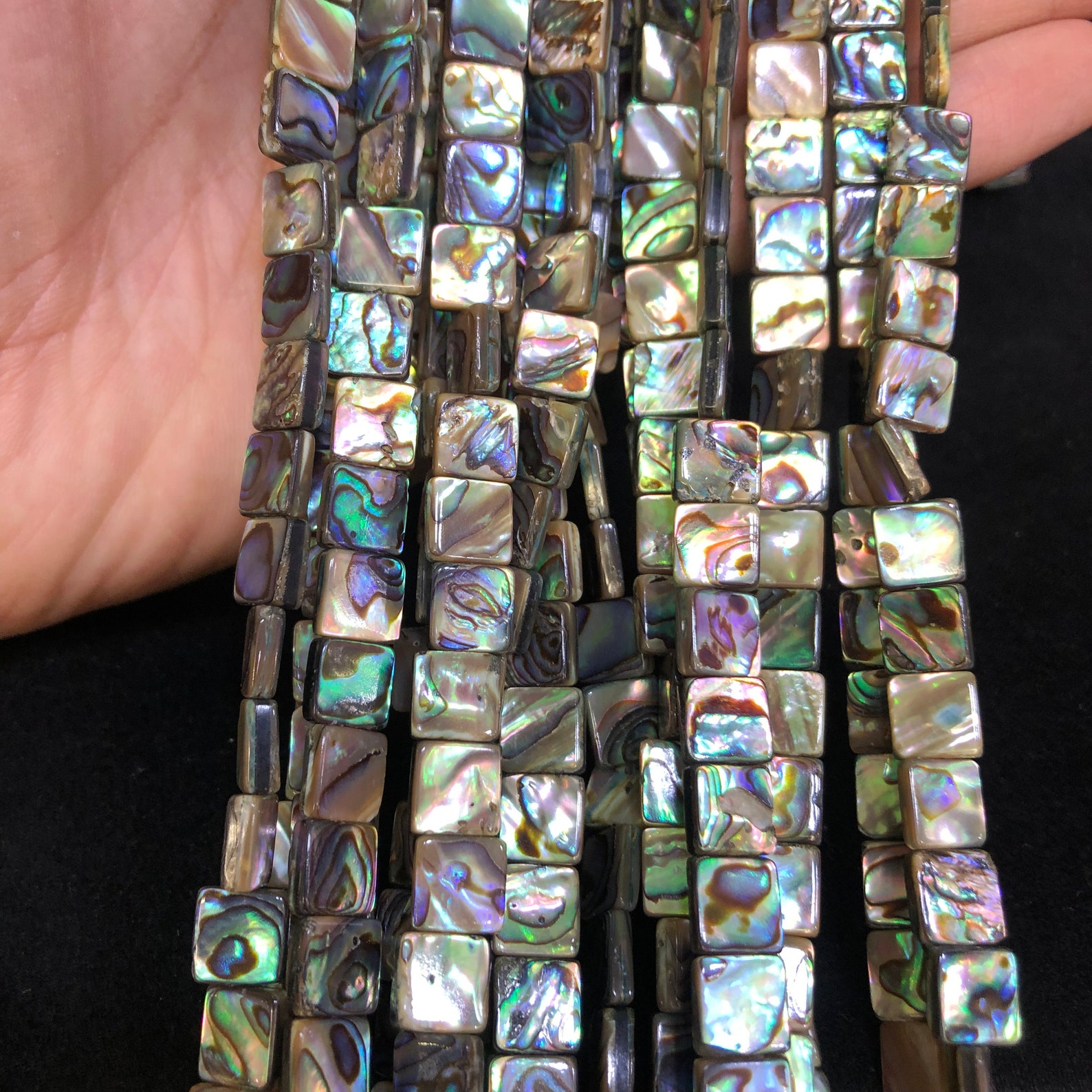 Natural Paua Shell Beads 8mm Square Seashell 10mm Abalone - Etsy