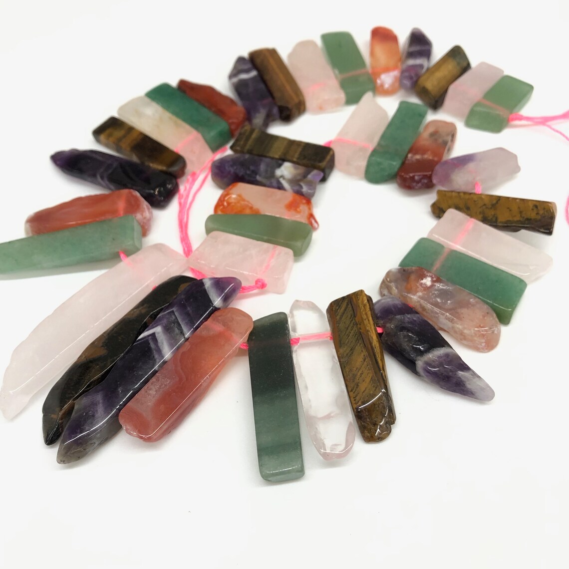 5 Kinds of Crystal Gemstone Points Beads Top Drilled Crystal | Etsy