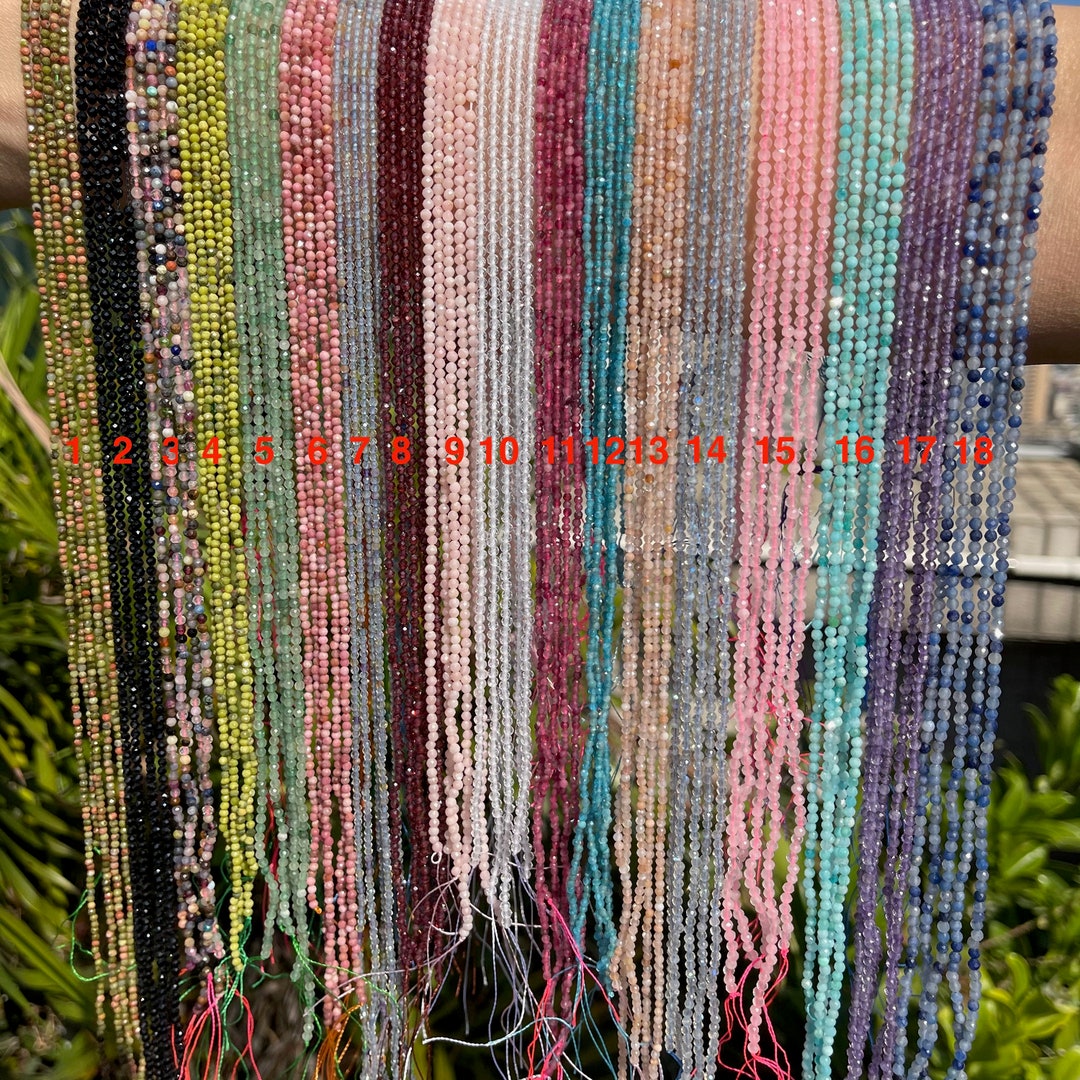 2mm Faceted Gemstone Beads: Micro Round Beads for Jewelry Making - Etsy