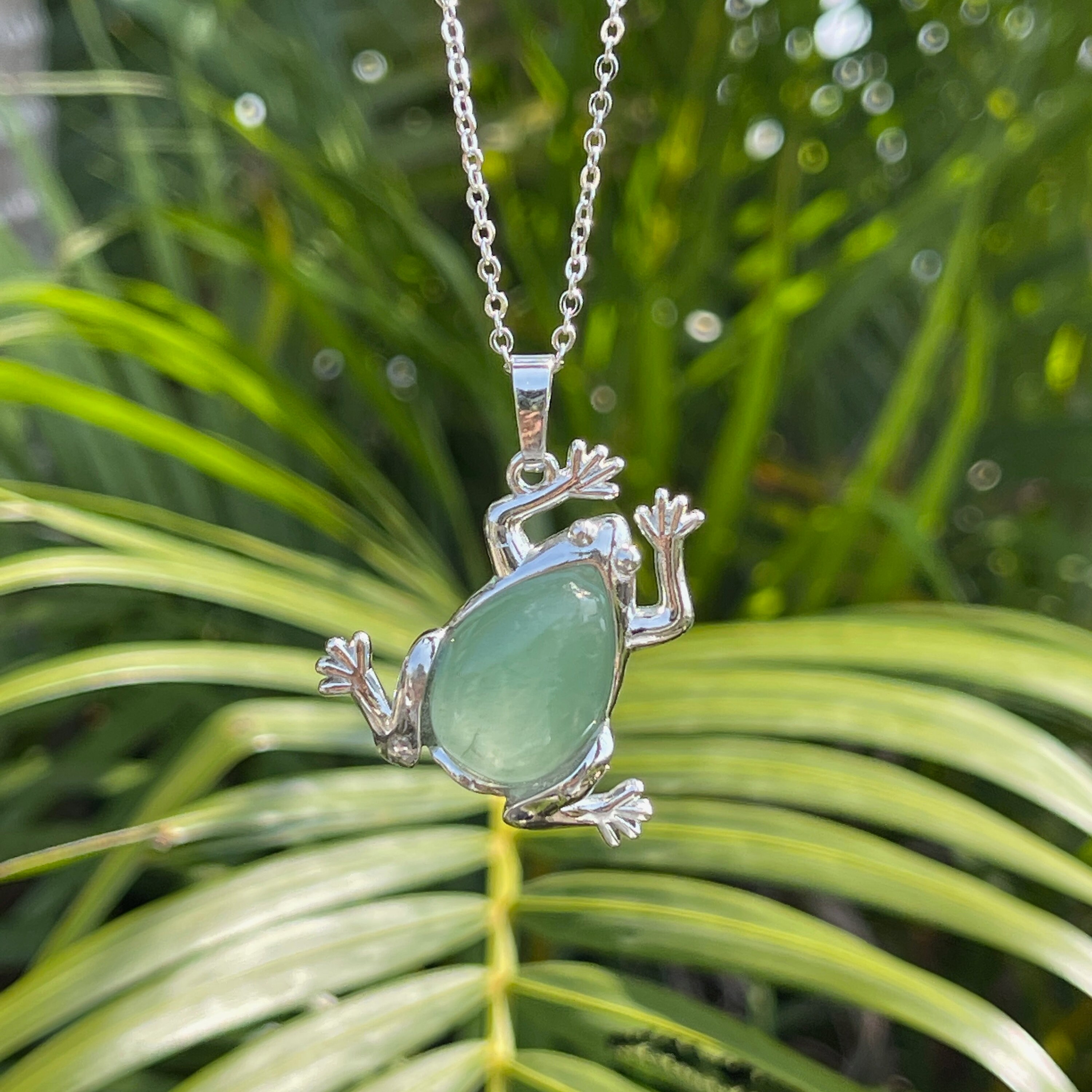 Green Aventurine Frog Necklace Crystal Frog Pendant Necklace - Etsy