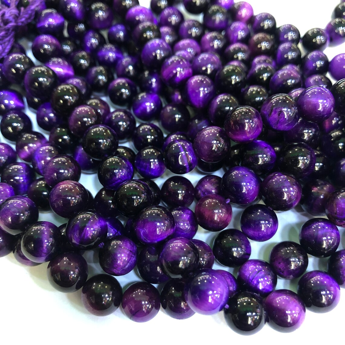 Natural Tiger Eye Beads Purple Tiger Eye AAA Grade Gemstone - Etsy