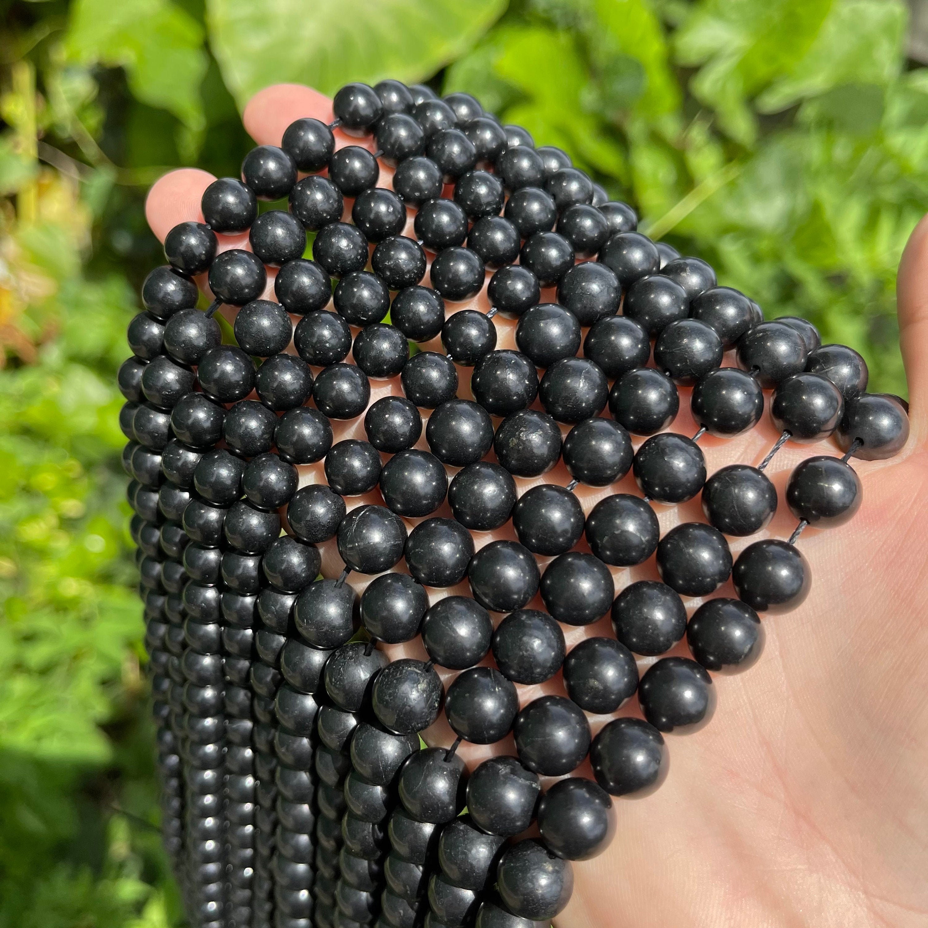 Genuine Shungite Beads Round Shungite Beads Russia Shungite | Etsy