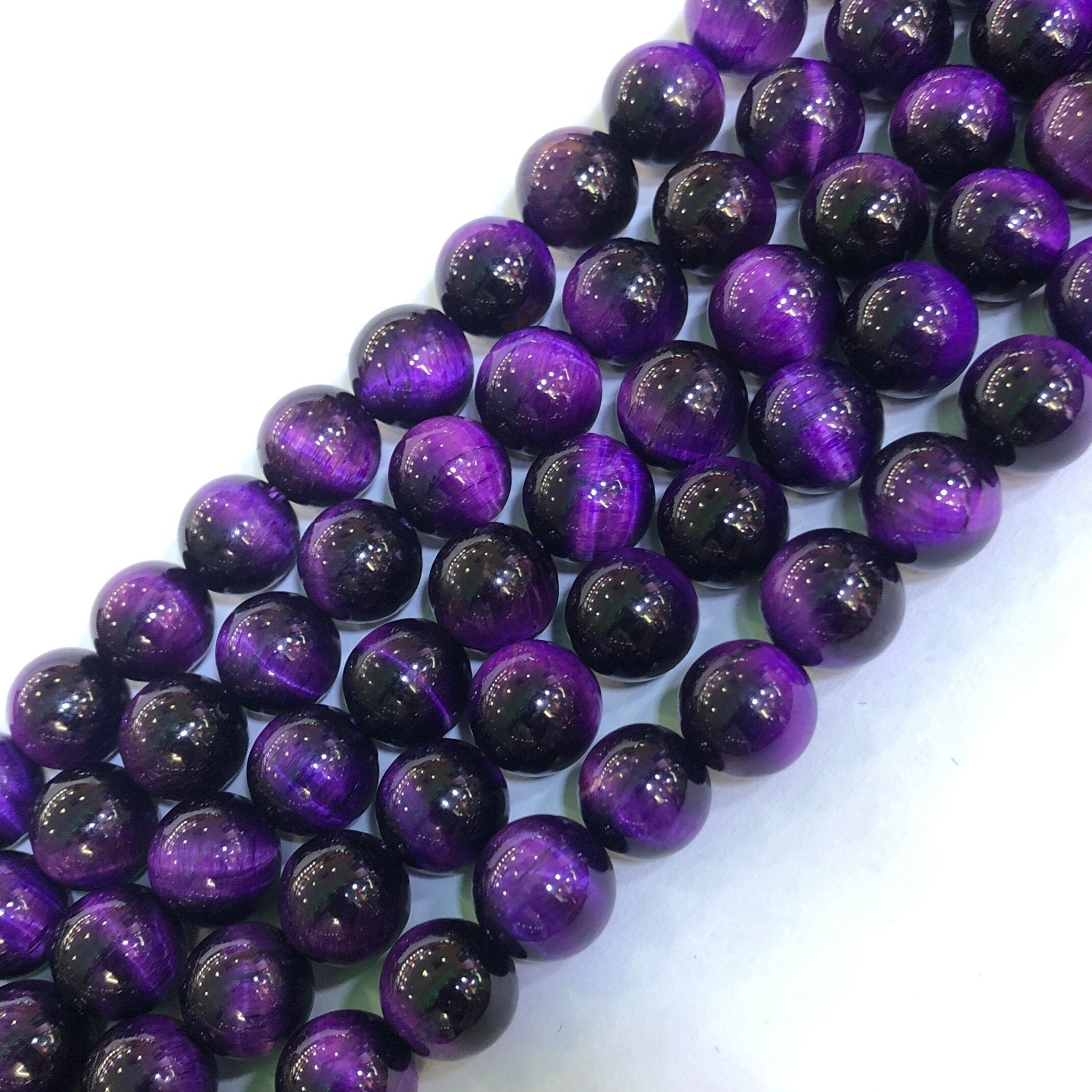 Natural Tiger Eye Beads Purple Tiger Eye Aaa Grade Gemstone Etsy