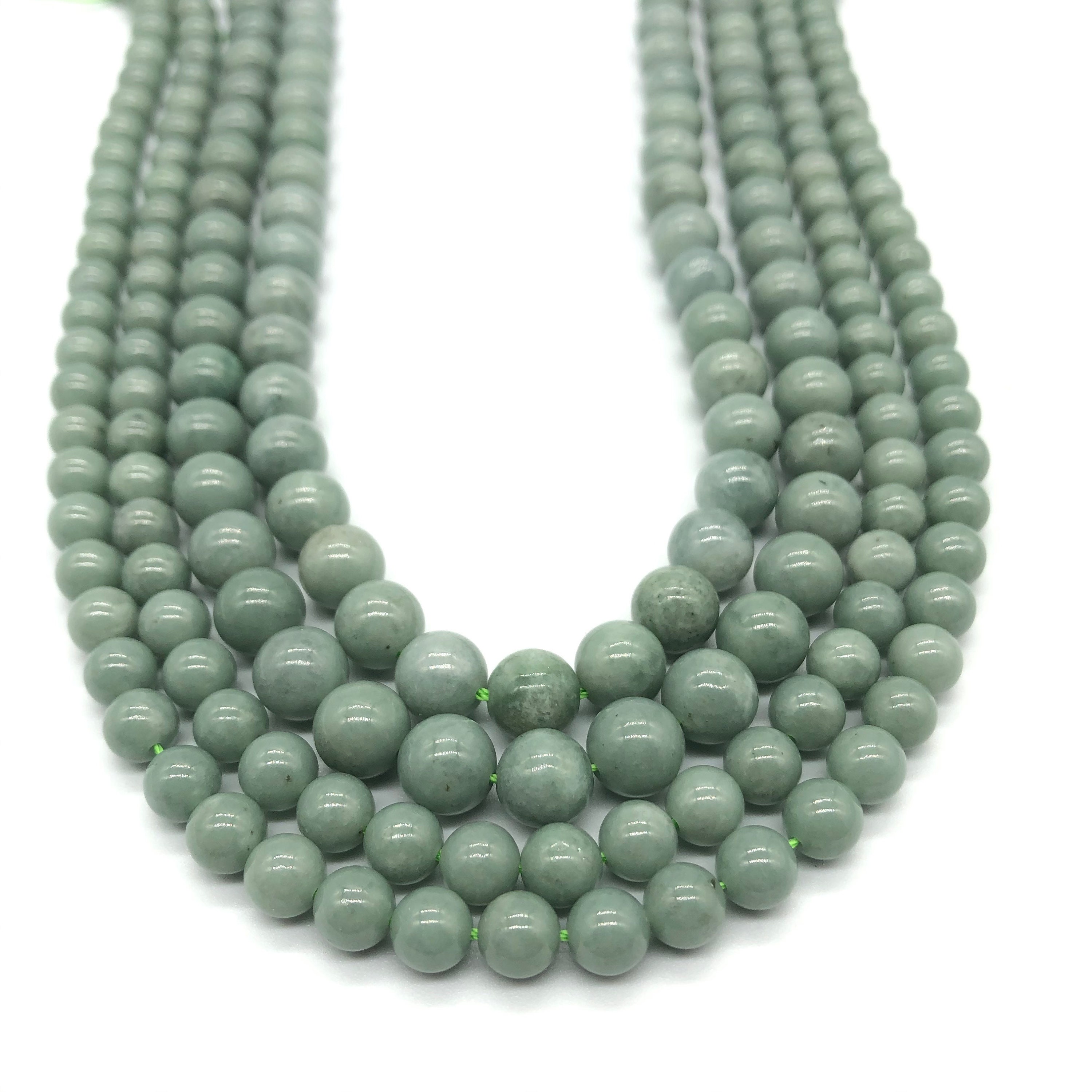 Natural Burma Jade Beads: Round Smooth Gemstone Beads (6-12mm) - Etsy