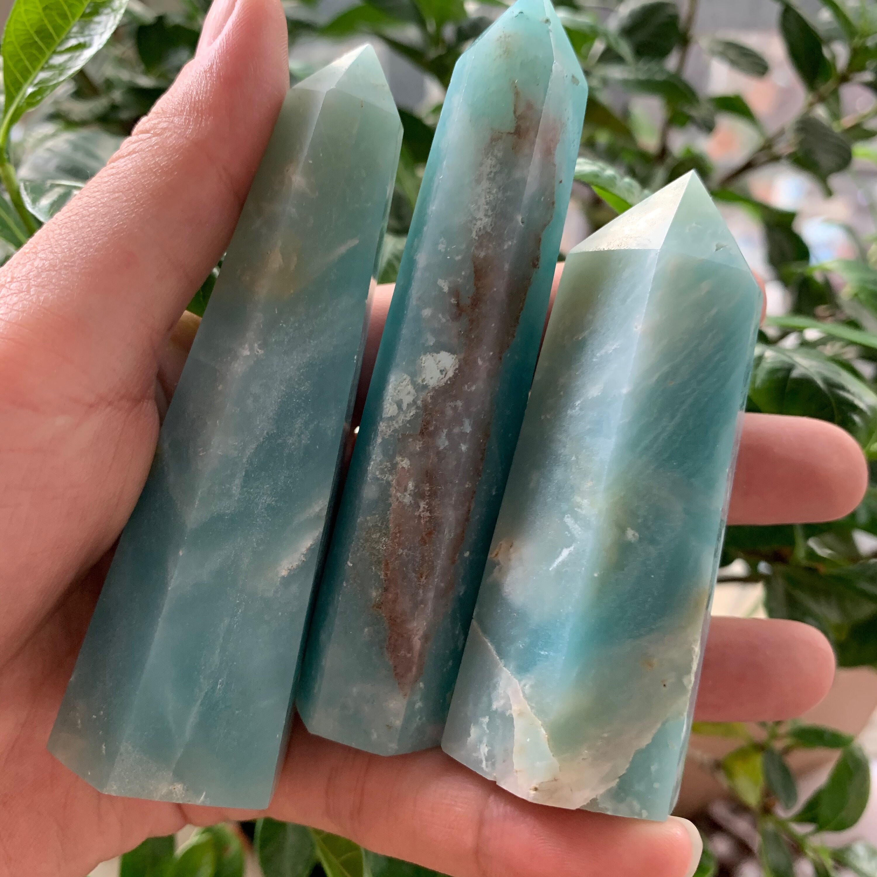 Blue Quartz Tower Crystal Calcite Point Healing Crystal - Etsy