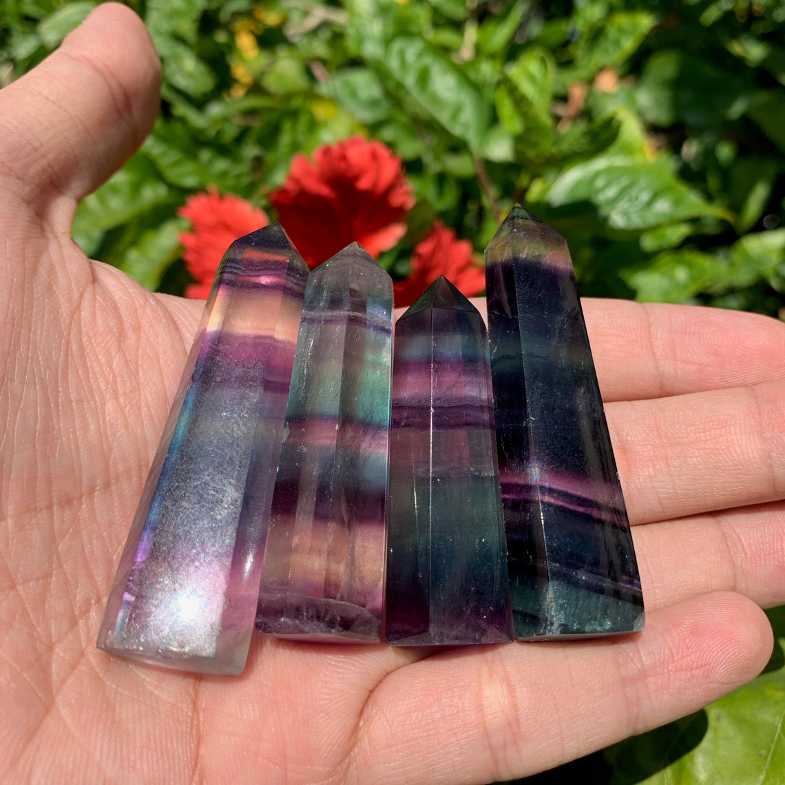 Natural Rainbow Fluorite Point Mini Fluorite Crystal Point | Etsy