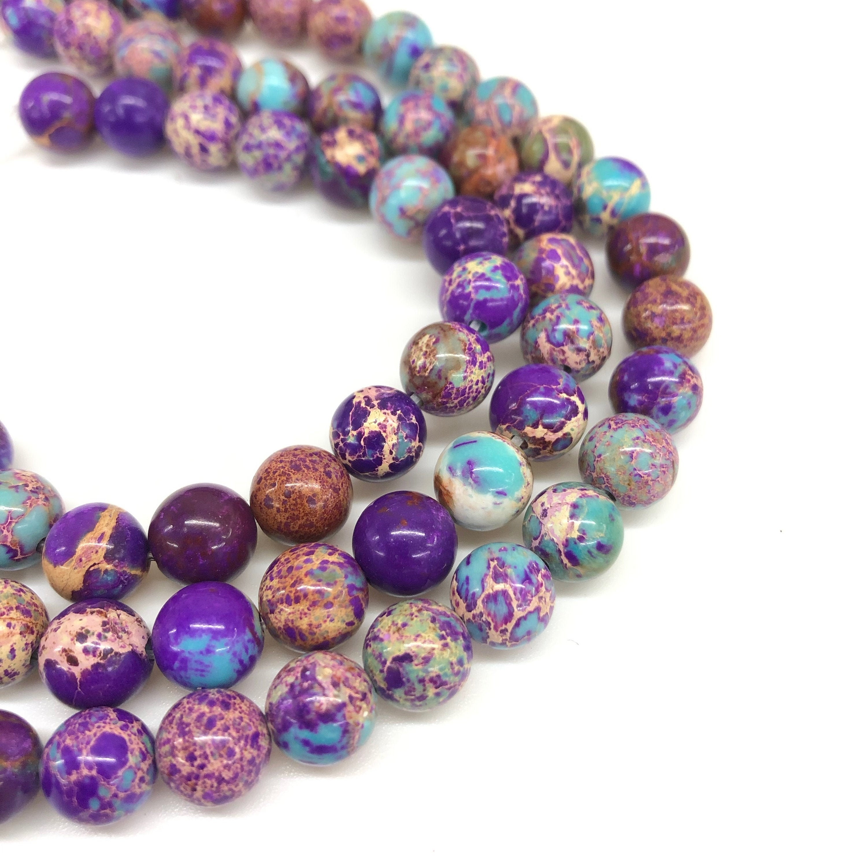 Purple Imperial Jasper Beads Sea Sediment Jasper Beads Round | Etsy