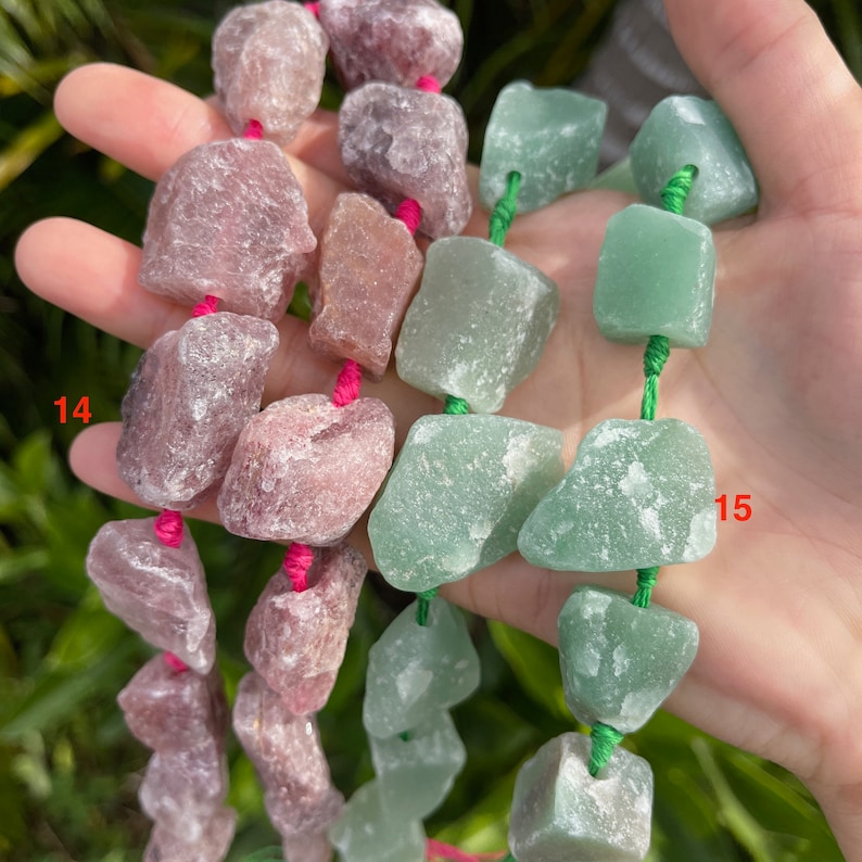 Rough Drilled Crystal Beads: Raw Rock and Mineral Nuggets for Jewelry ...