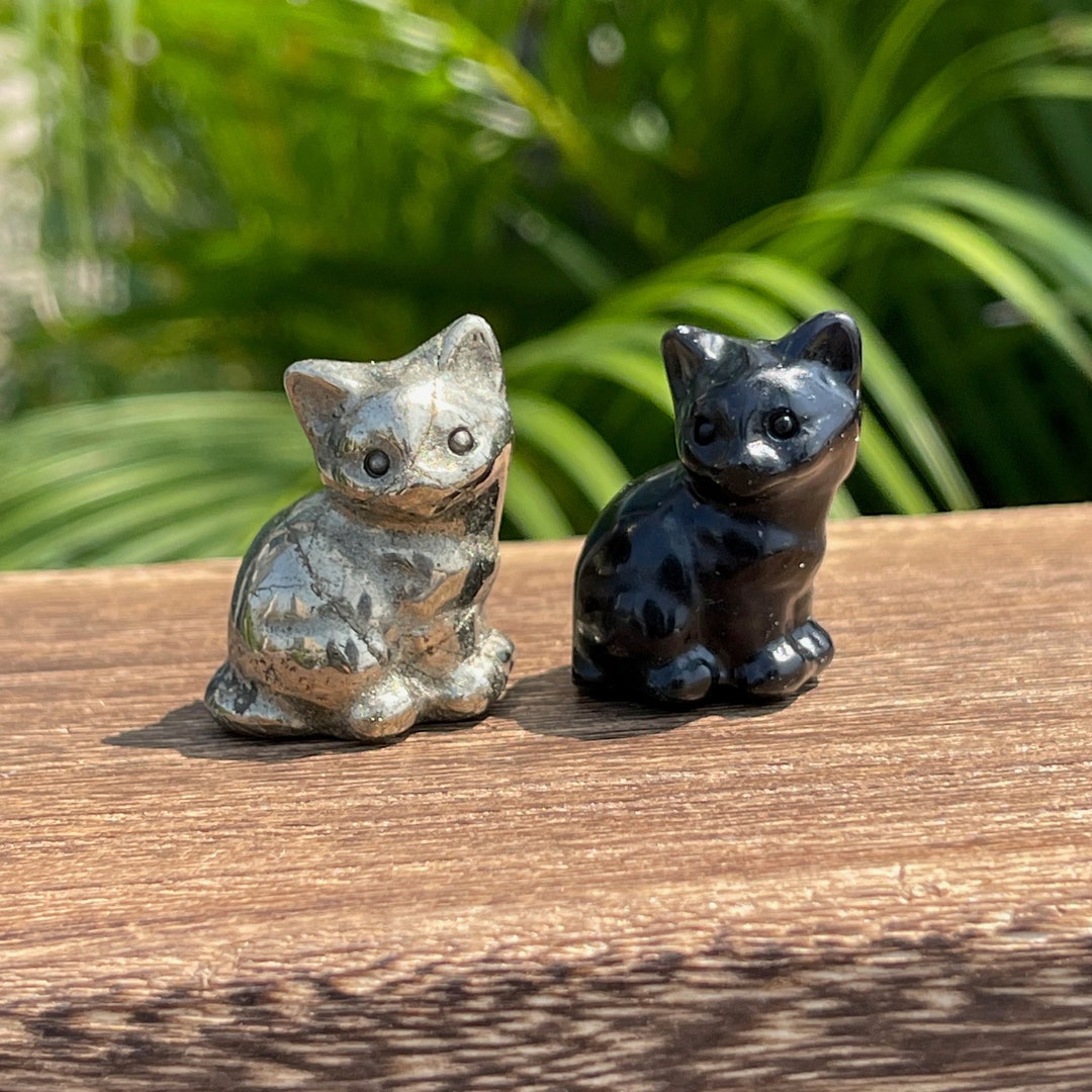 Mini Gemstone Cat, Crystal Cat, Lazy Cat Carving, Crystal Animal ...
