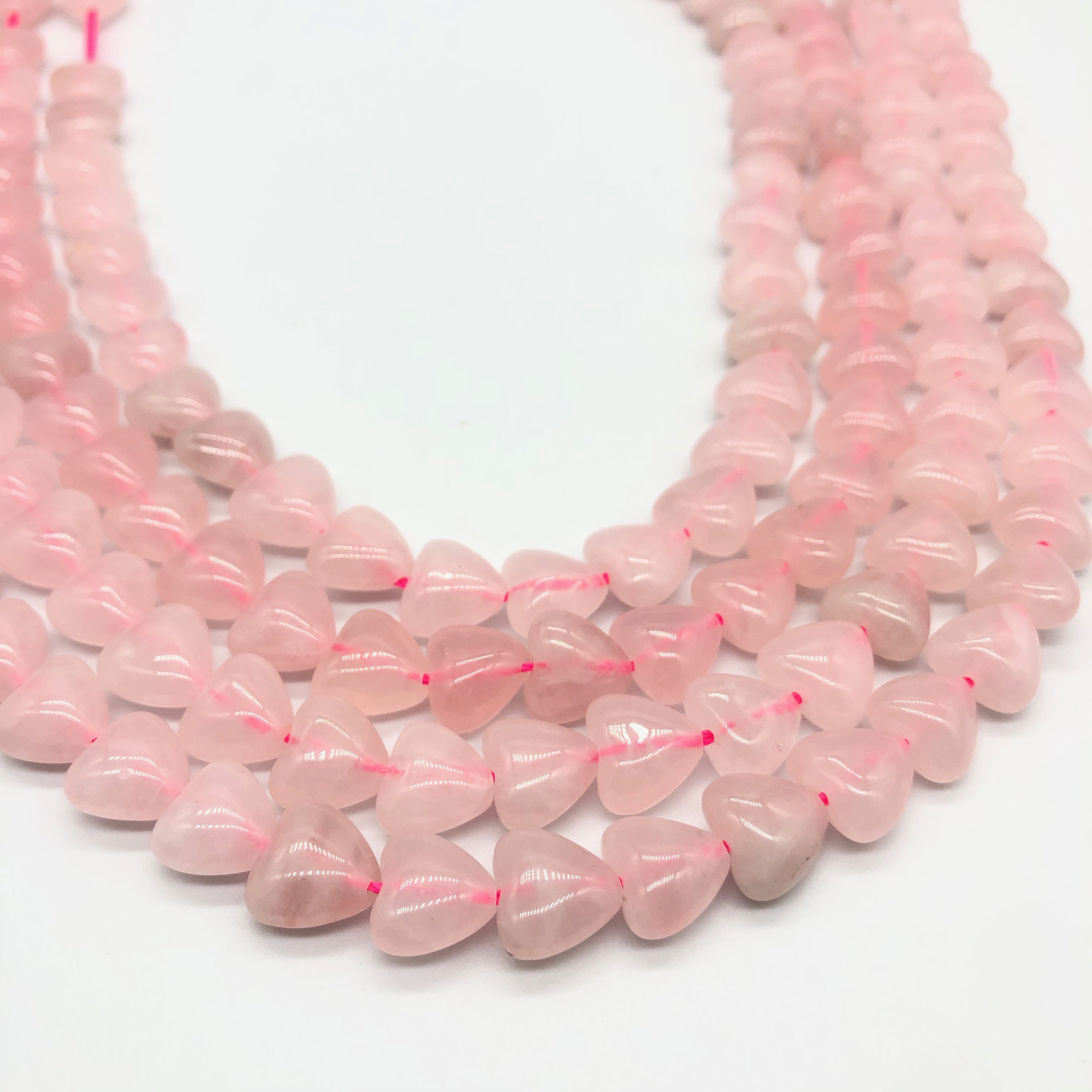 Rose Quartz Heart Beads Genuine Rose Quartz Heart Shape - Etsy
