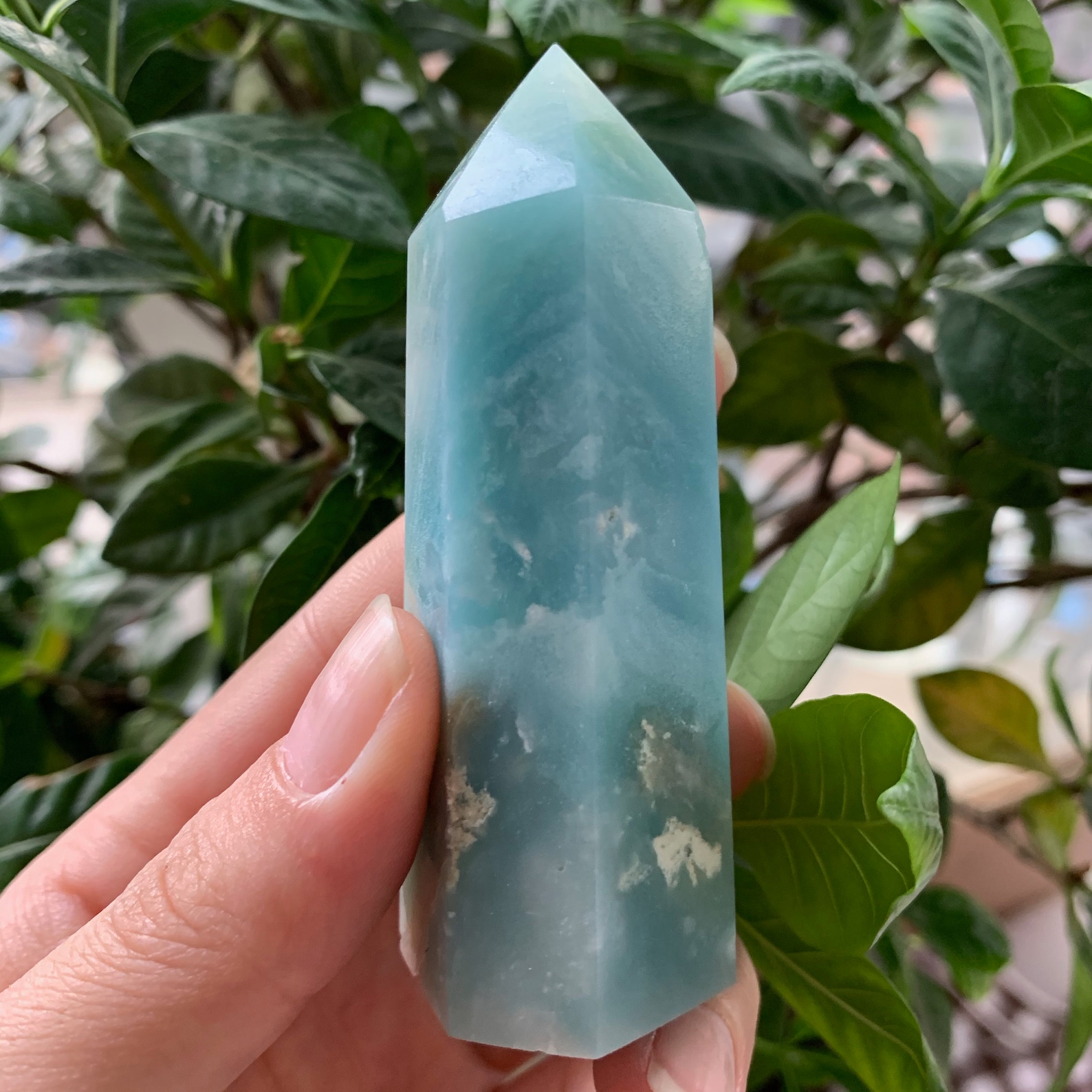 Blue Quartz Tower Crystal Calcite Point Healing Crystal - Etsy