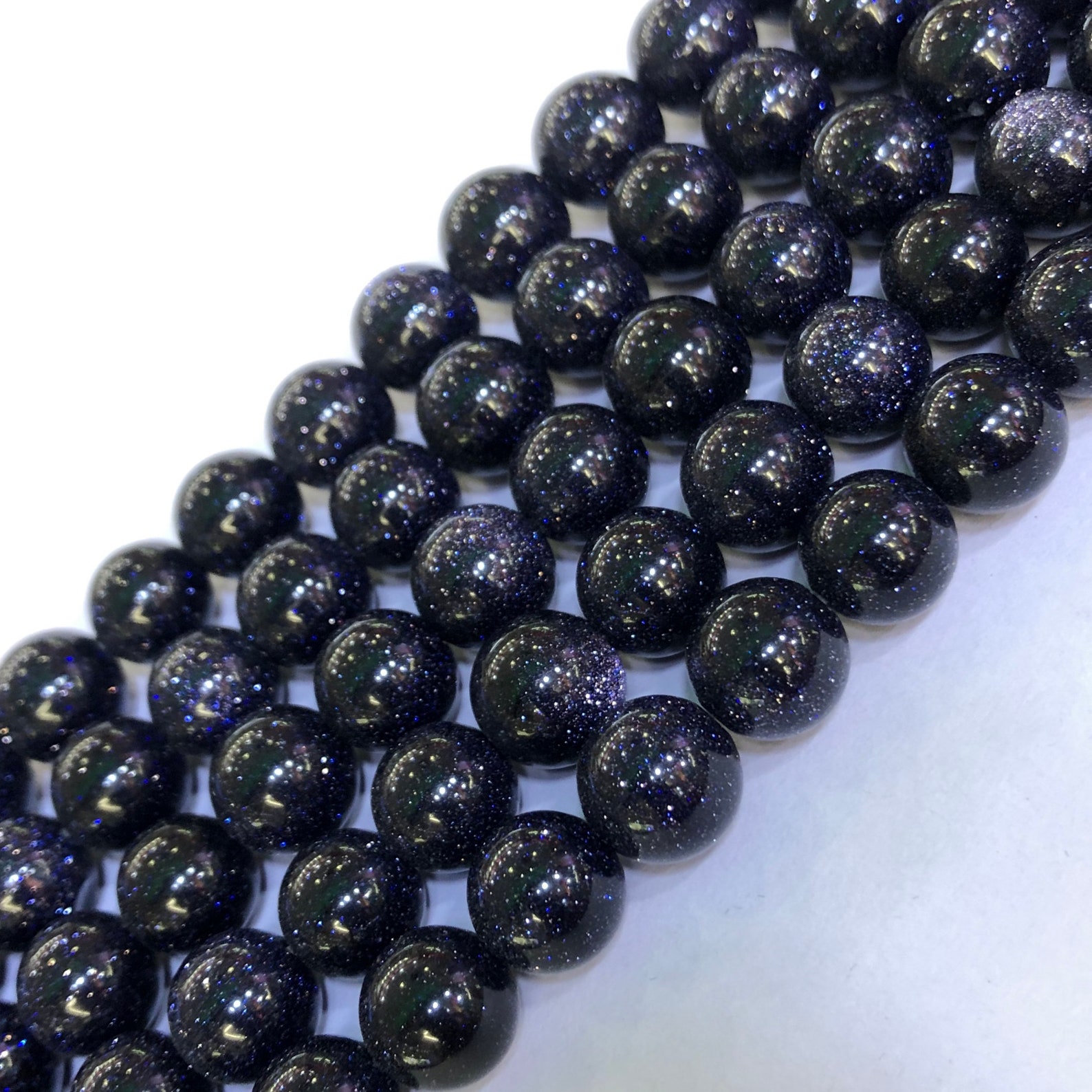 Blue Sandstone Beads Round Shape Smooth Loose Beads Wholesale 4mm, 6mm ...