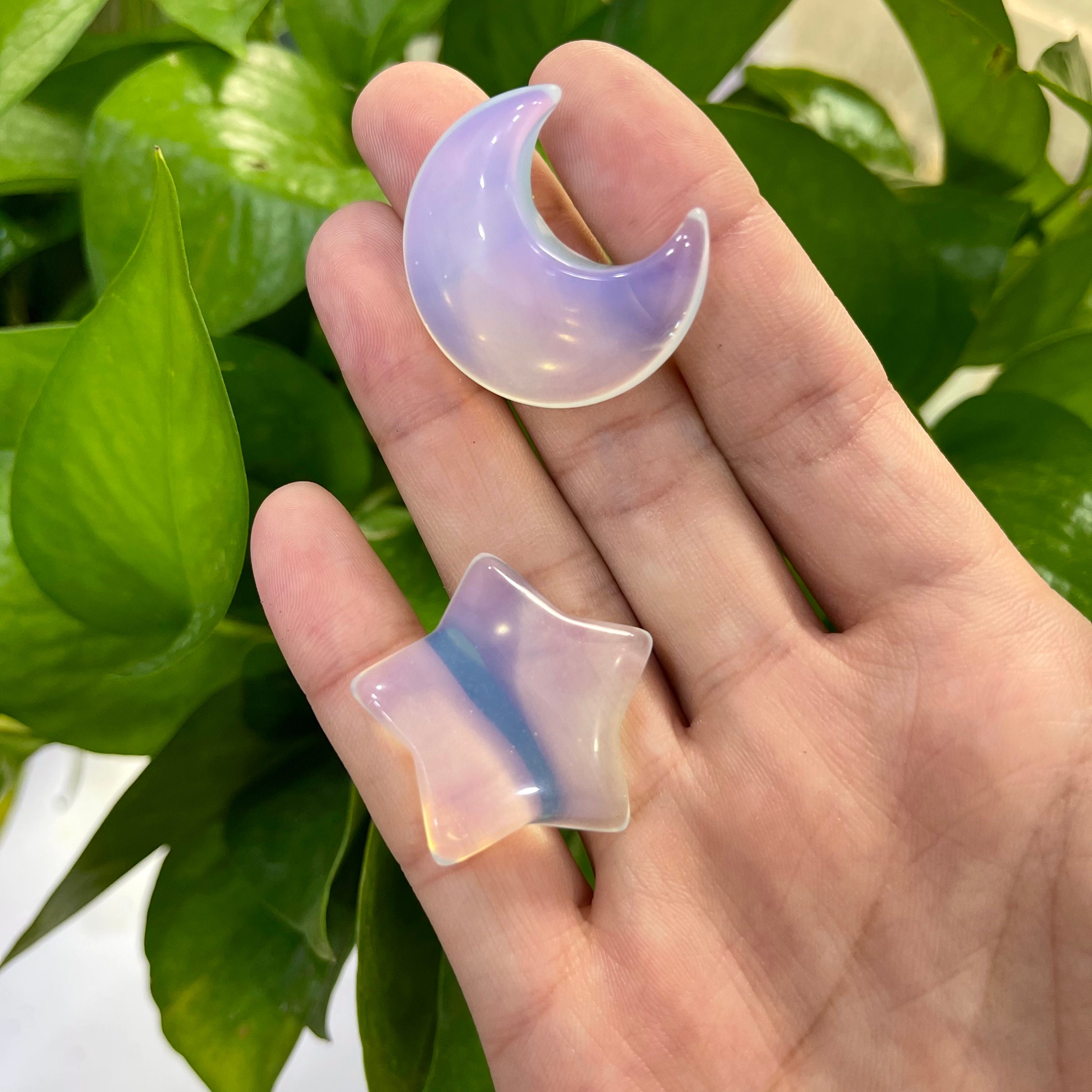 Opalite Moon Star Set Opalite Star Mini Crystal Star | Etsy