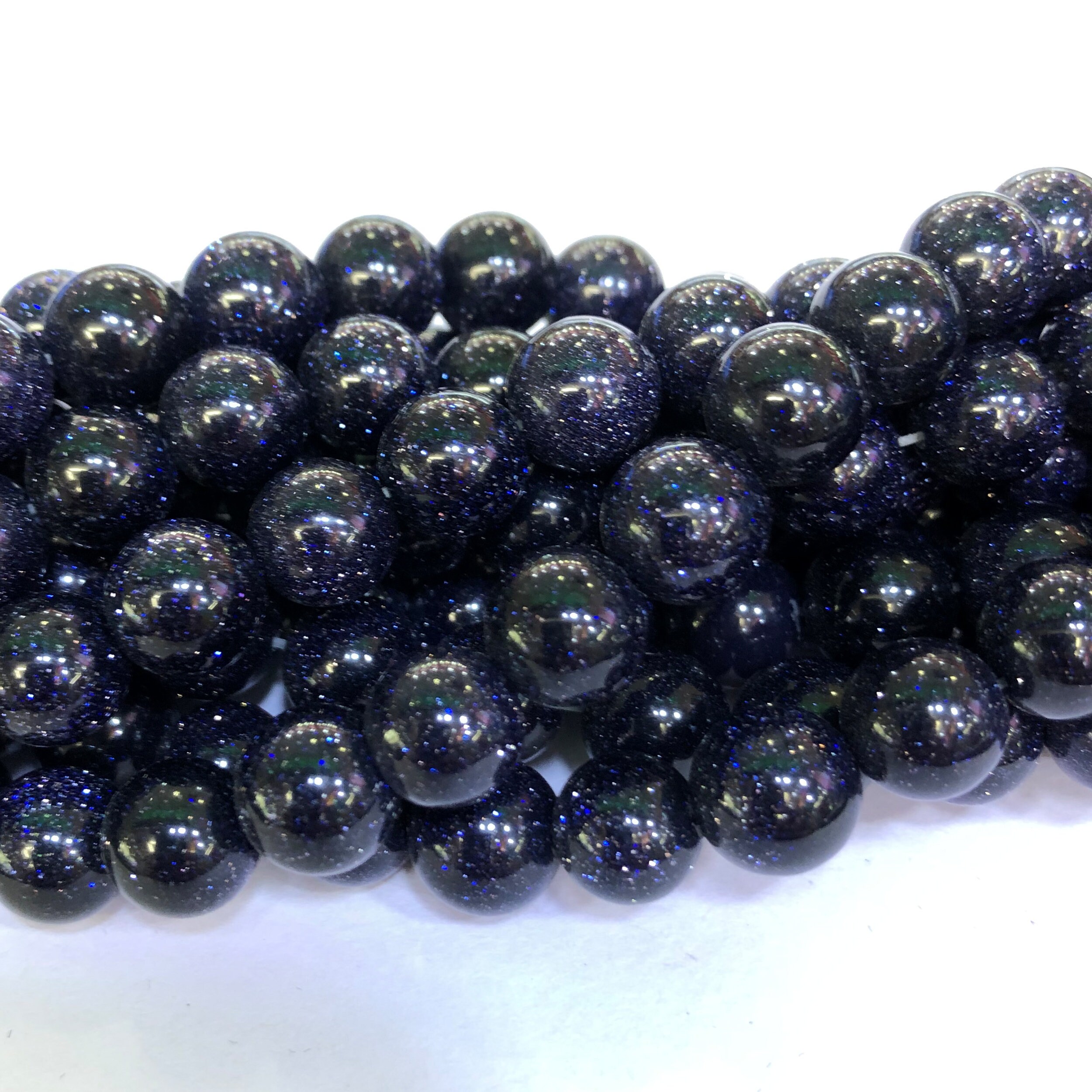 Blue Sandstone Beads Round Shape Smooth Loose Beads Wholesale 4mm, 6mm ...