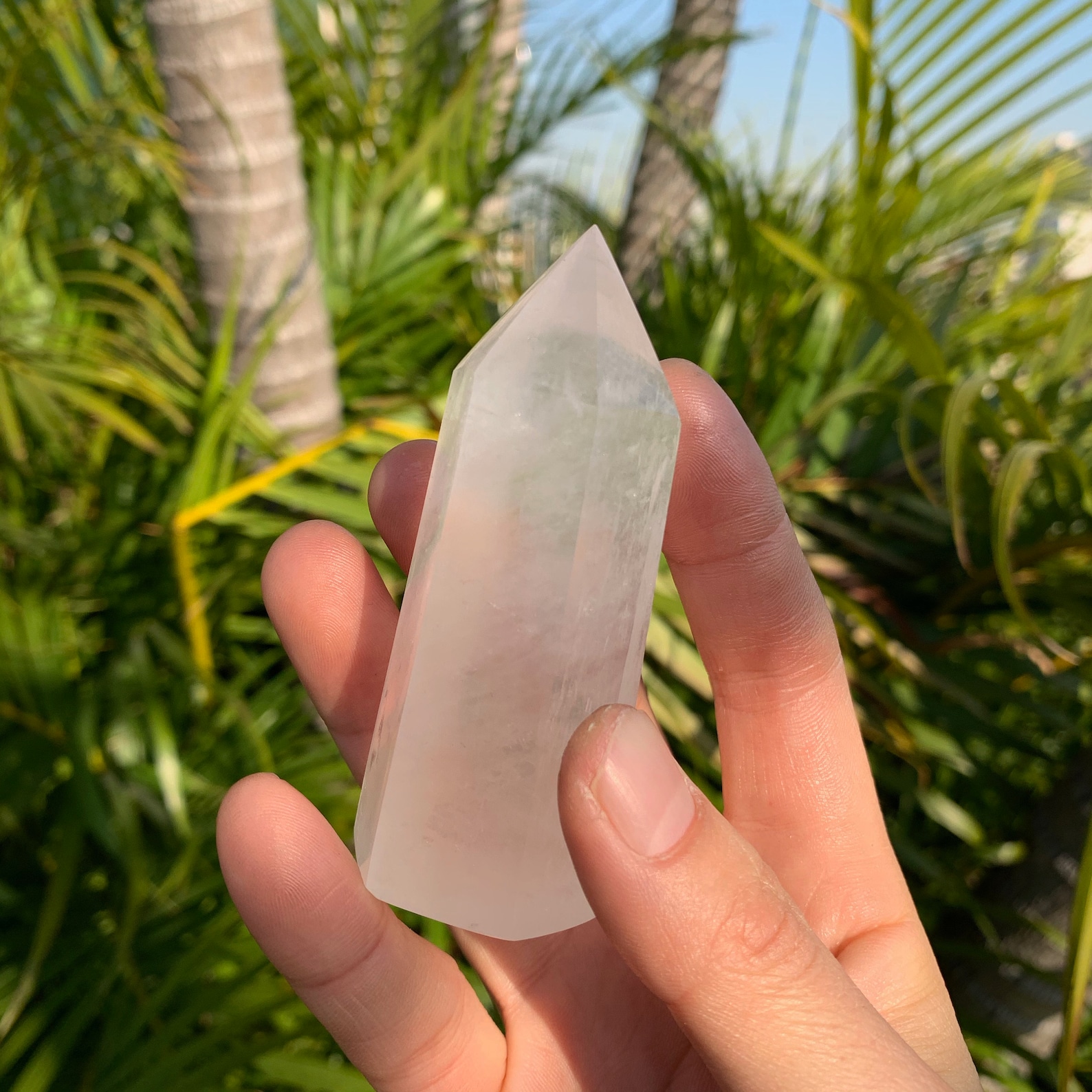 Natural Clear Calcite Point With Rainbow 3 Inches Clear | Etsy