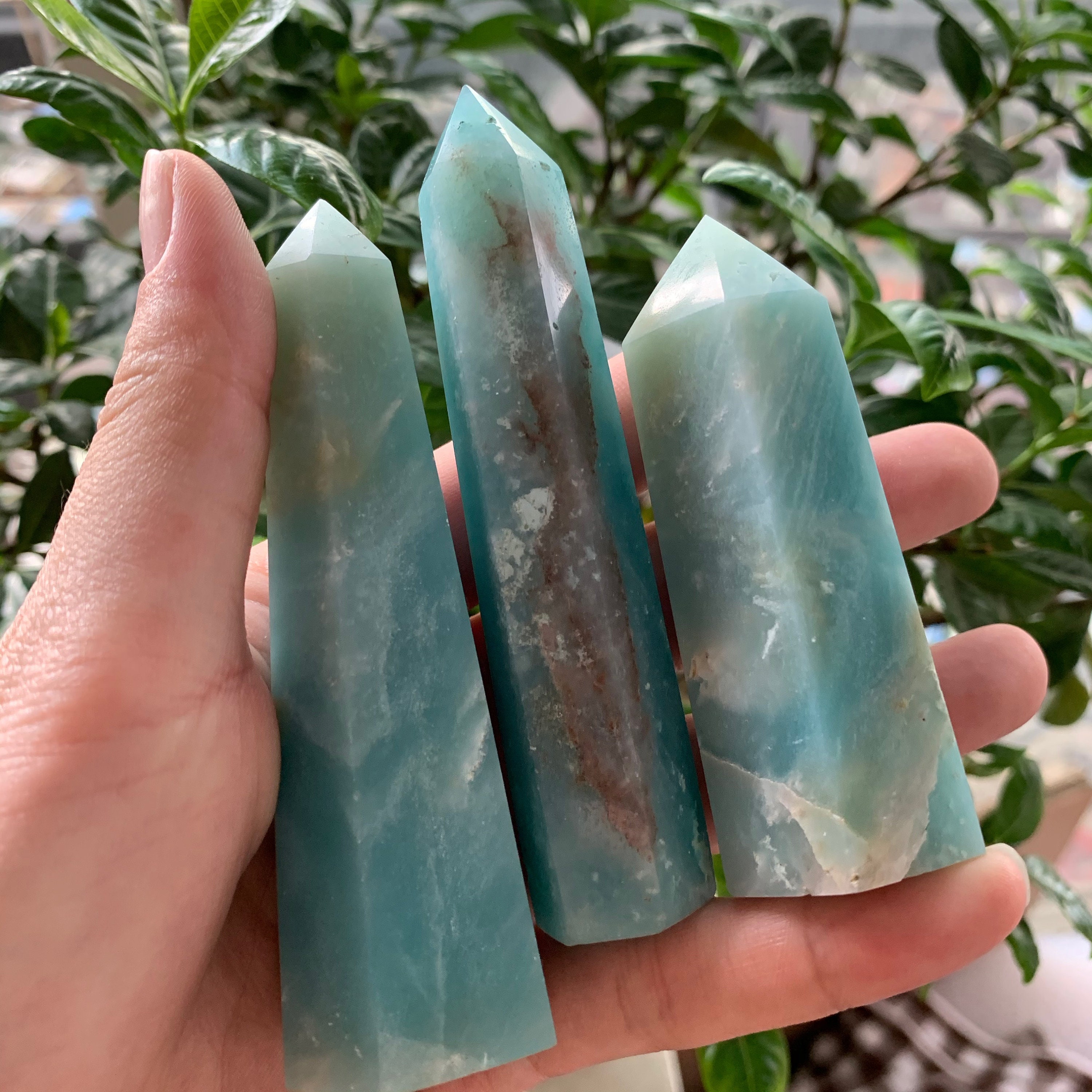 Blue Quartz Tower Crystal Calcite Point Healing Crystal - Etsy