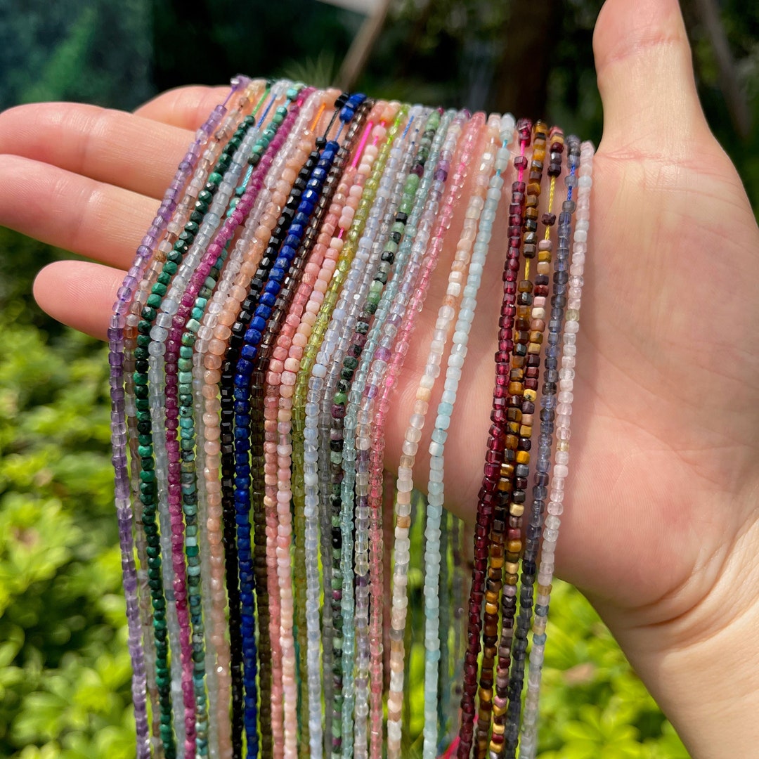 Faceted 2mm Gemstone Cube Beads: DIY Jewelry Making - Etsy