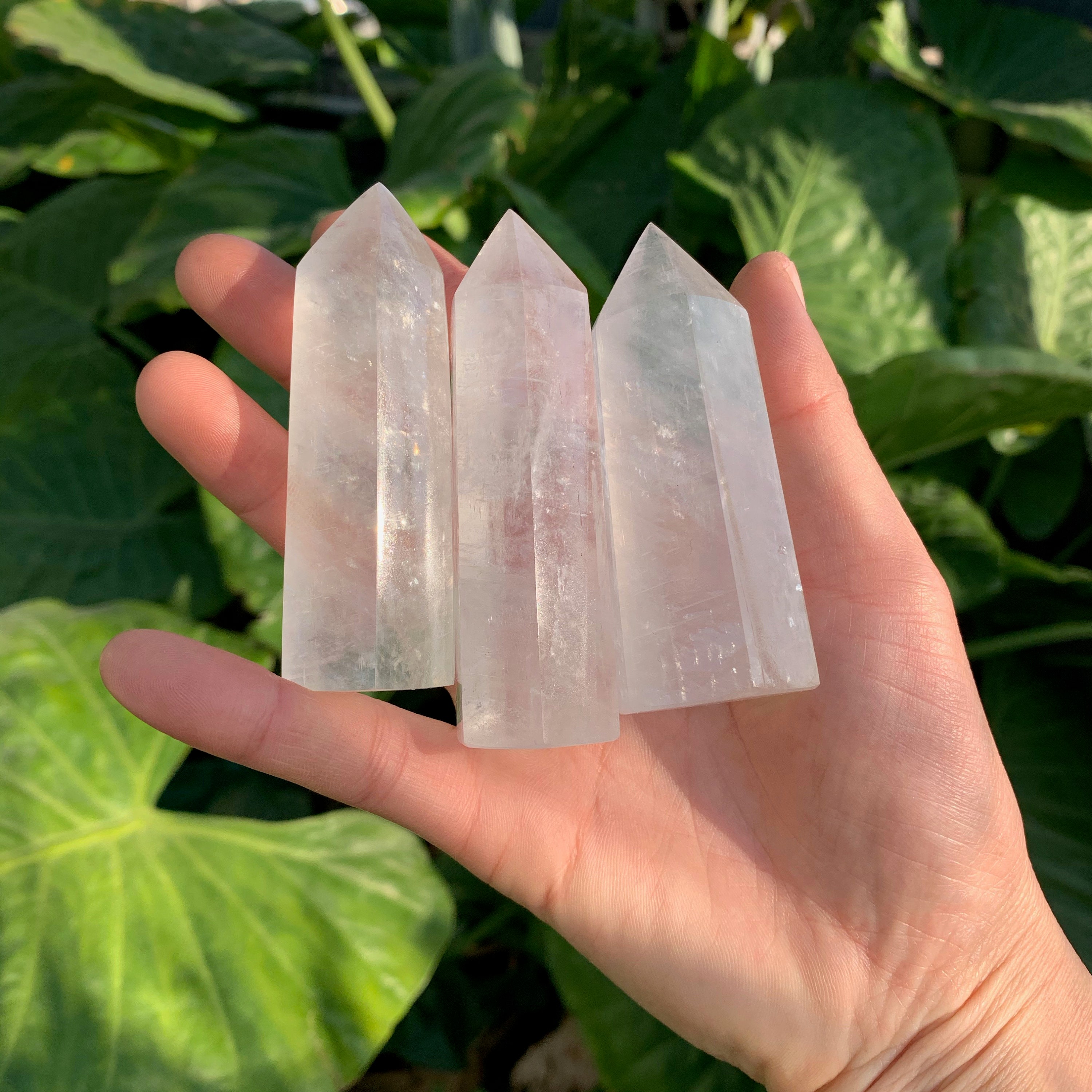 Natural Clear Calcite Point With Rainbow 3 Inches Clear | Etsy