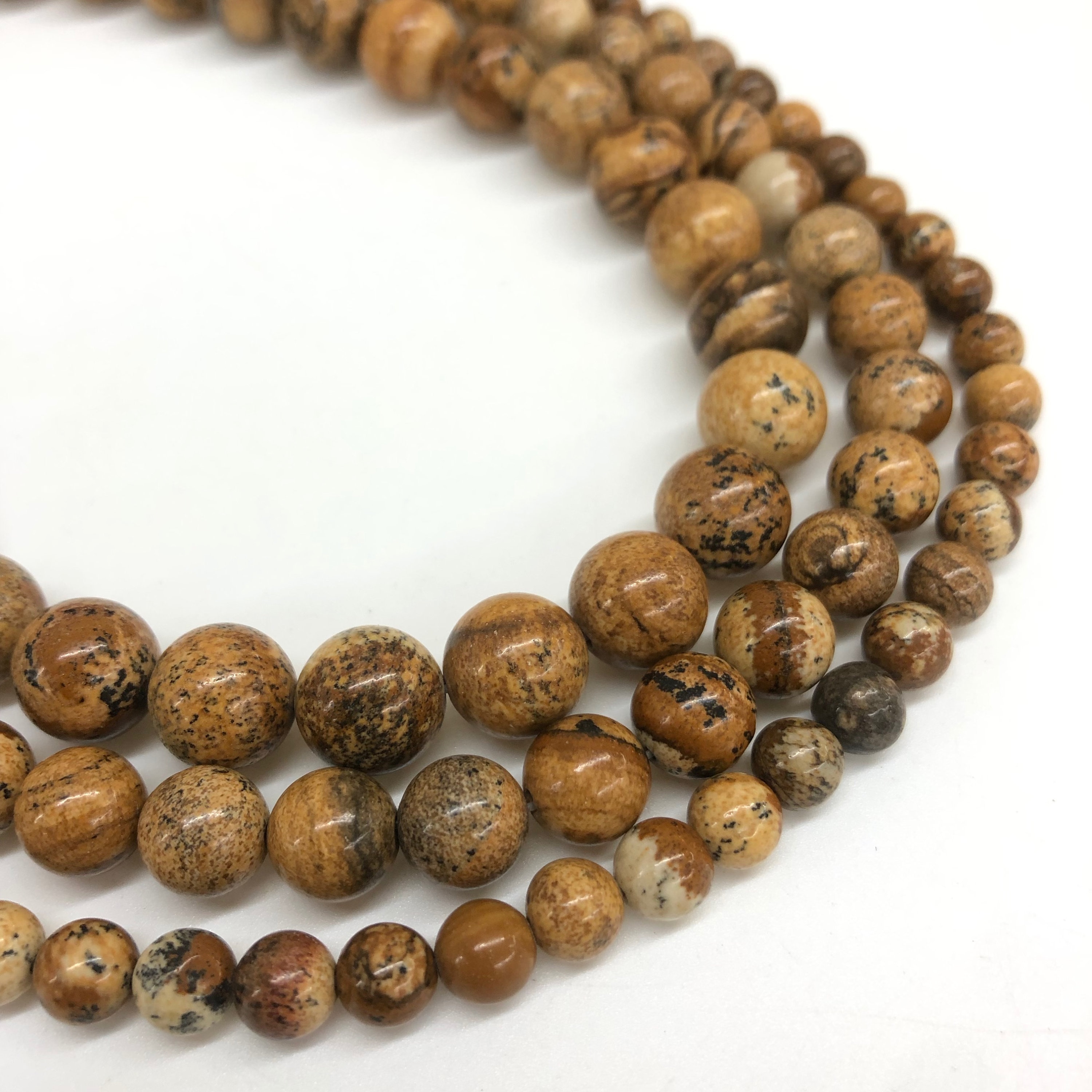 Natural Picture Jasper Beads Round Smooth Genuine Gemstone - Etsy