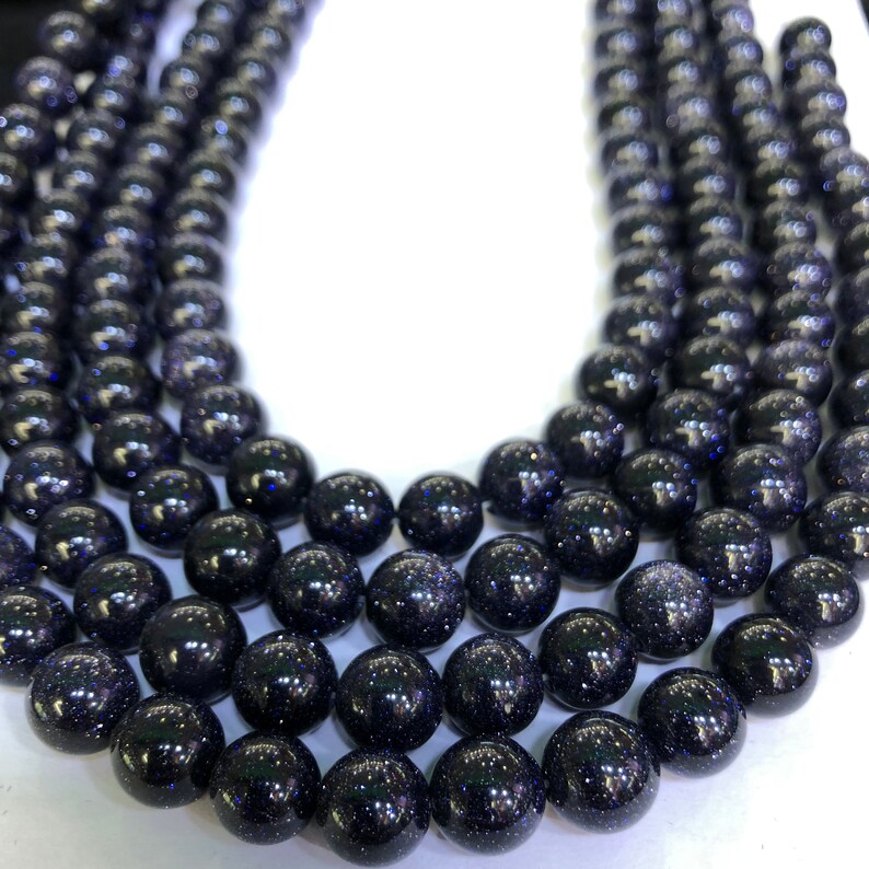 Blue Sandstone Beads Round Shape Smooth Loose Beads Wholesale 4mm, 6mm ...