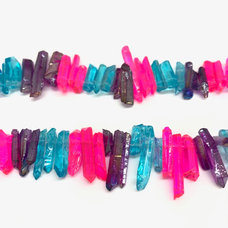 Crystal Stick Beads Mixed Color Spike Beads Crystal Crown - Etsy
