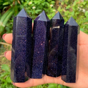 Blue Goldstone Point, Blue Sandstone Tower, Polished Sparkle Goldstone ...