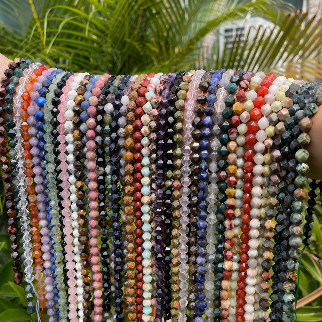 Star Cut Gemstone Beads: 8mm Crystal Bracelet Beads, Wholesale Bulk - Etsy
