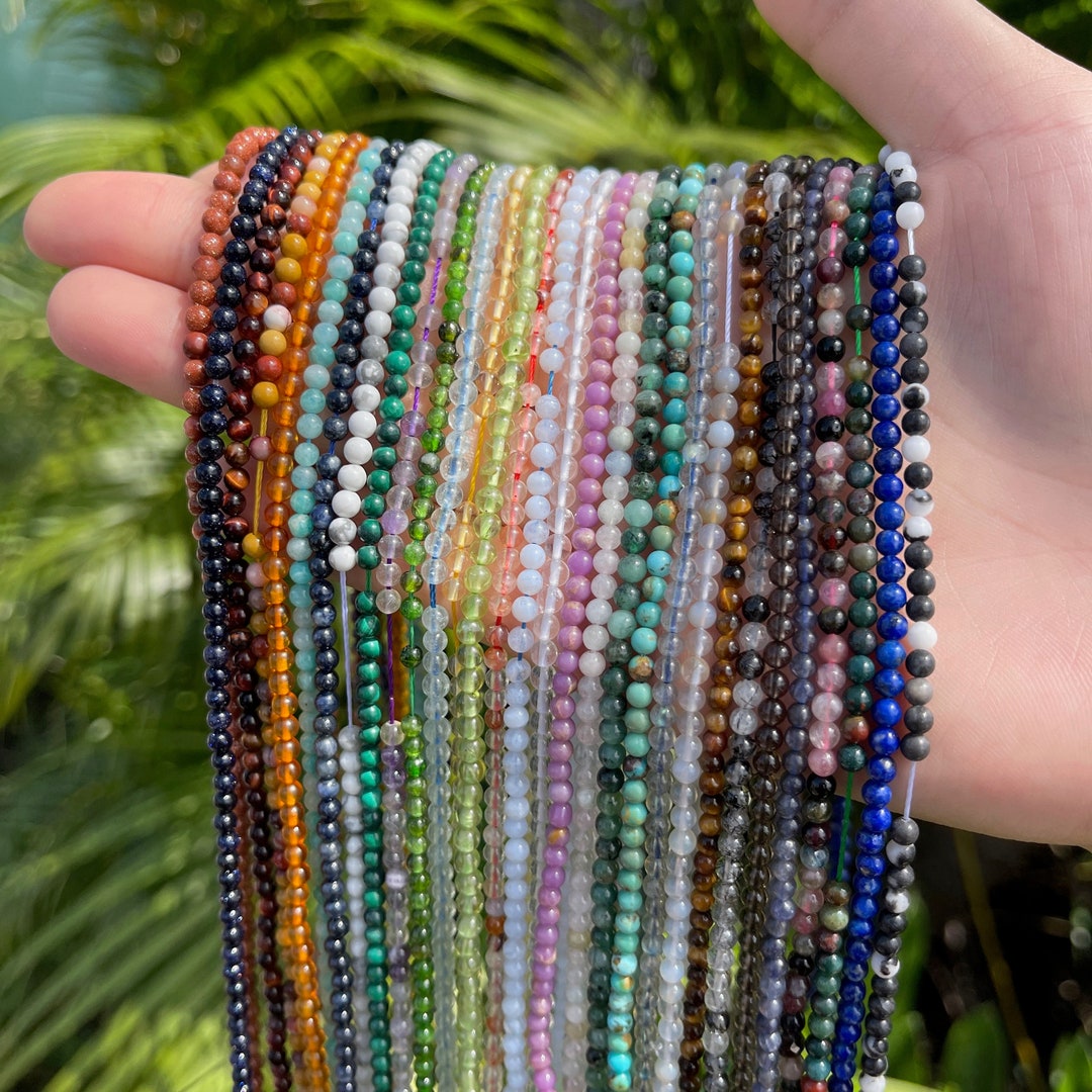 Small Gemstone Beads: 2-4mm Round, for Bracelet DIY, Jewelry Making - Etsy