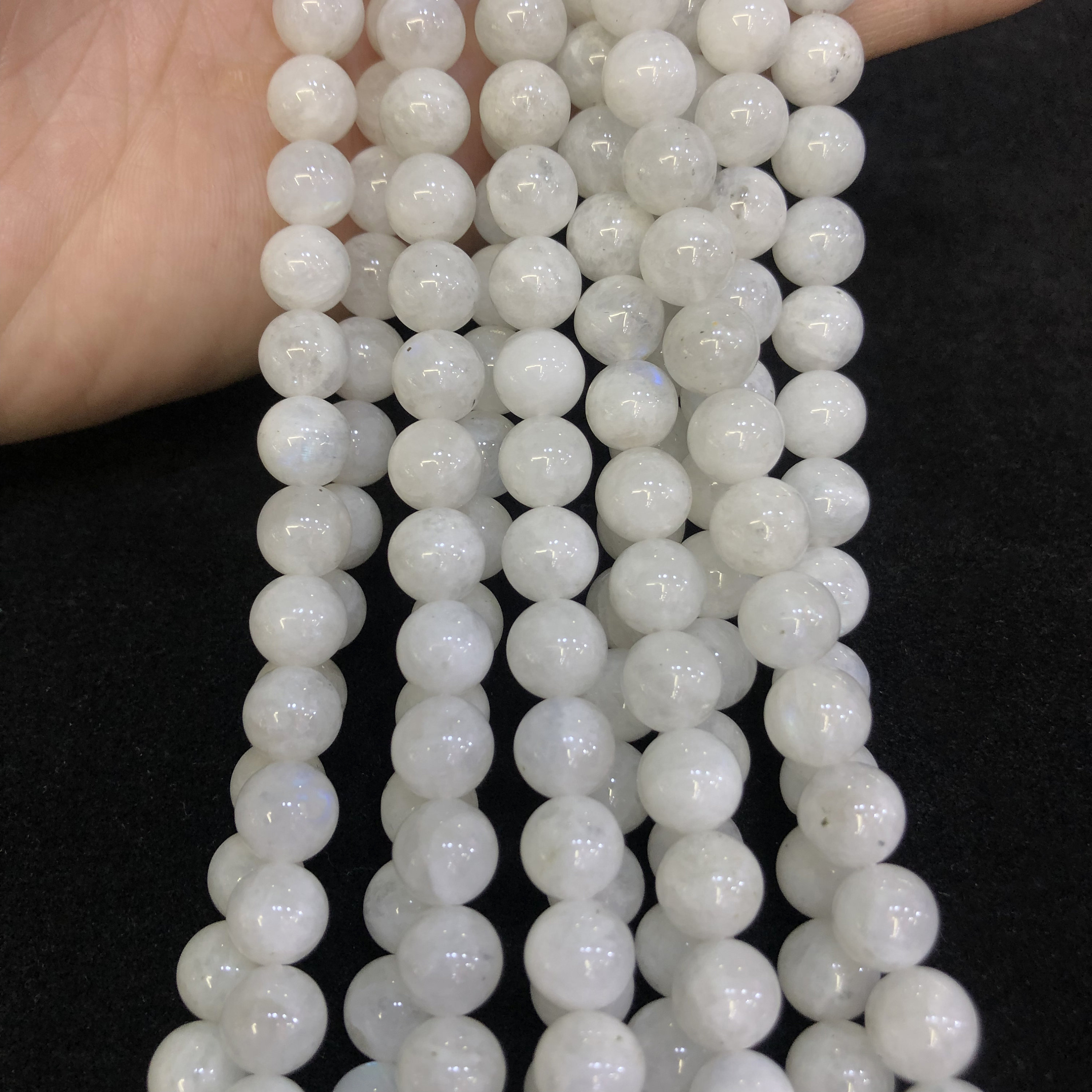 Natural Rainbow Moonstone Beads Round Smooth Gemstone Beads | Etsy