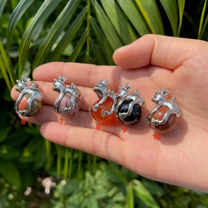 Silver Plated Frog Gemstone Sphere Pendant Necklace, Crystal Sphere ...