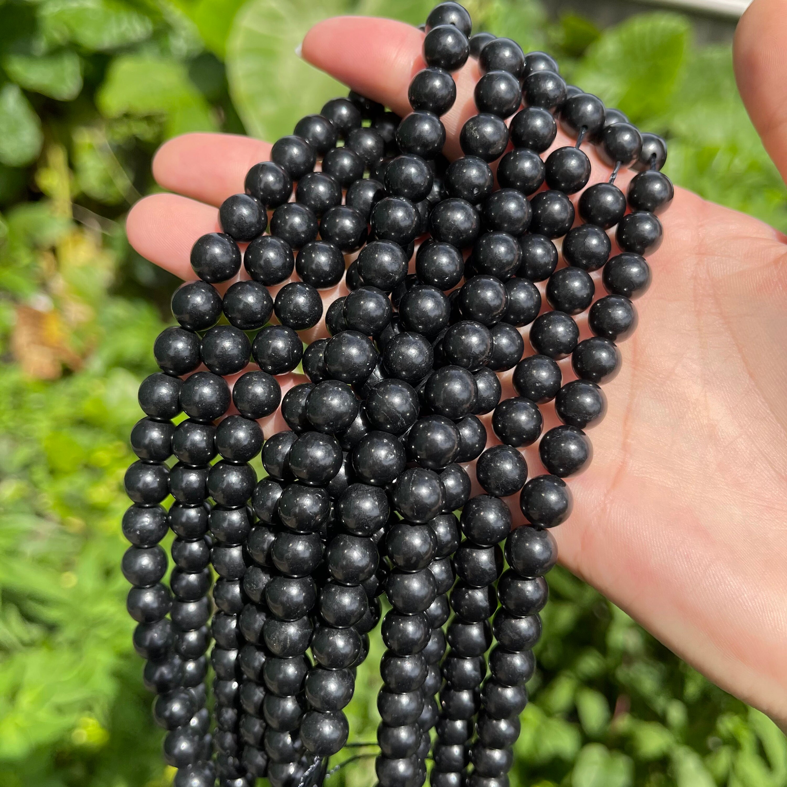 Genuine Shungite Beads Round Shungite Beads Russia Shungite | Etsy