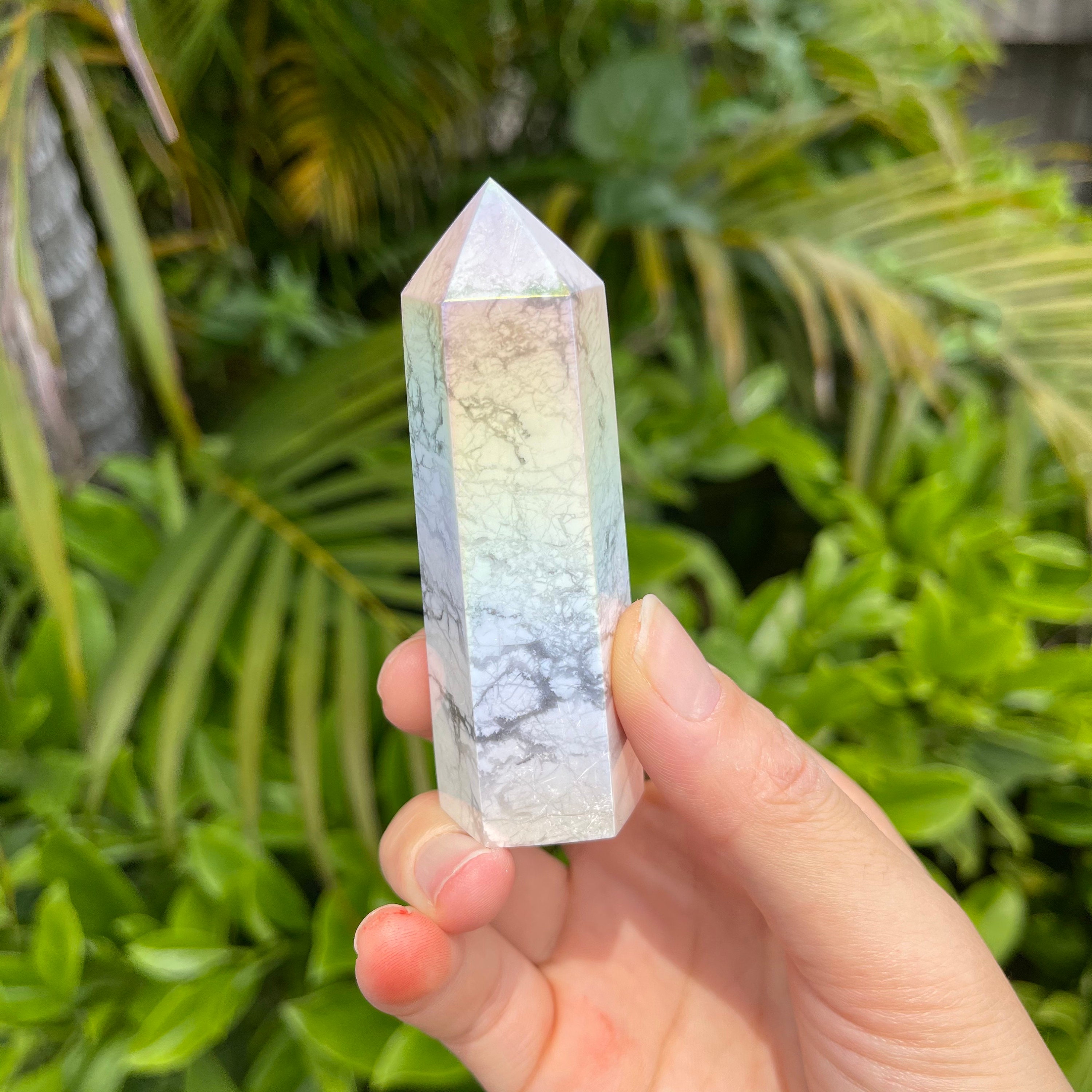 Home & Living Aura Point Crystal Collection Howlite Aura Crystal Point ...