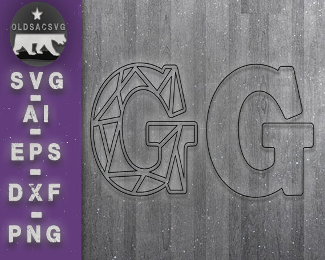 Geometric Letter G Svg File Alphabet G Puzzle Design | Etsy