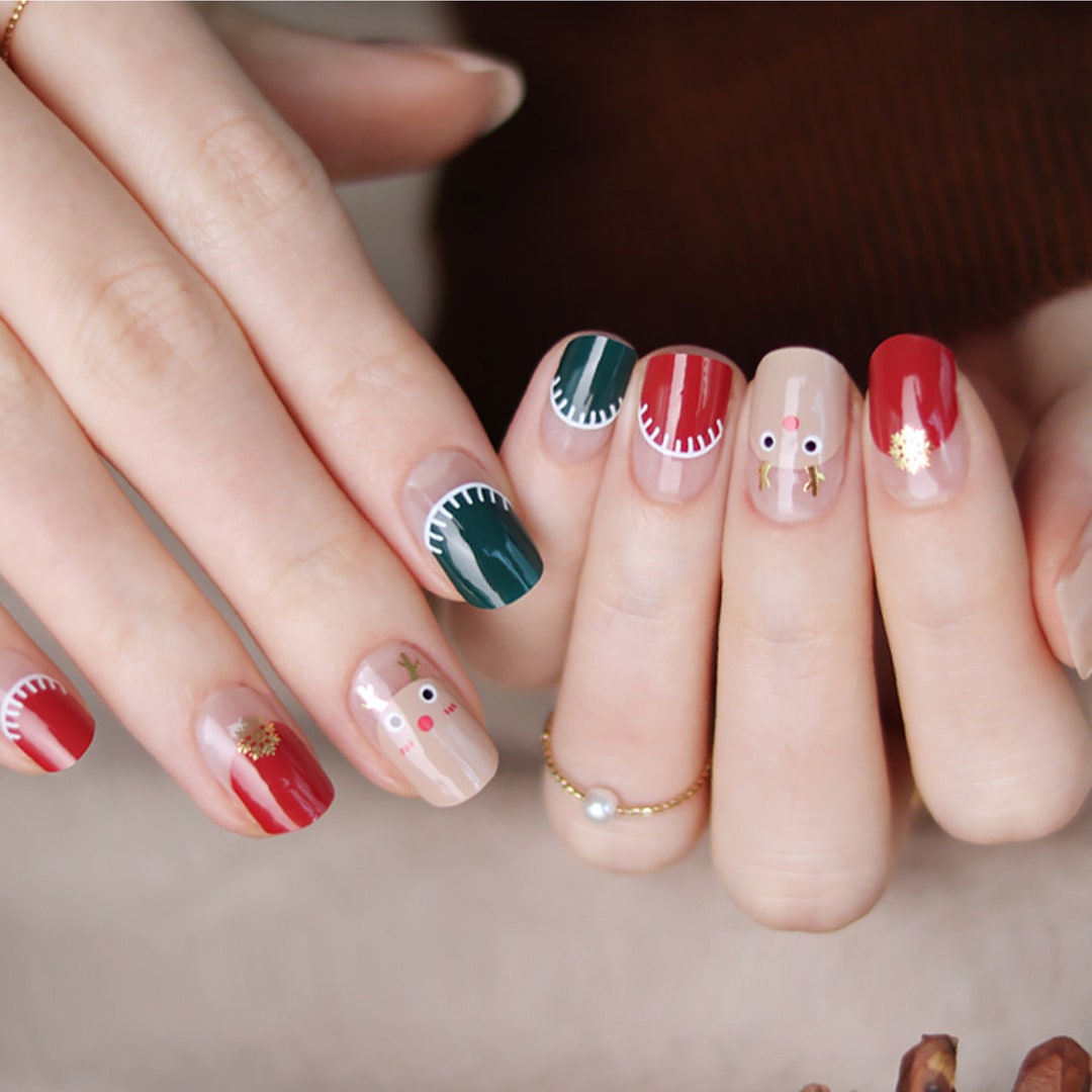 Red Nose Rudolf 45715 - Zipkok® Gel Nail Strips 20 Nail Art Stickers in ...