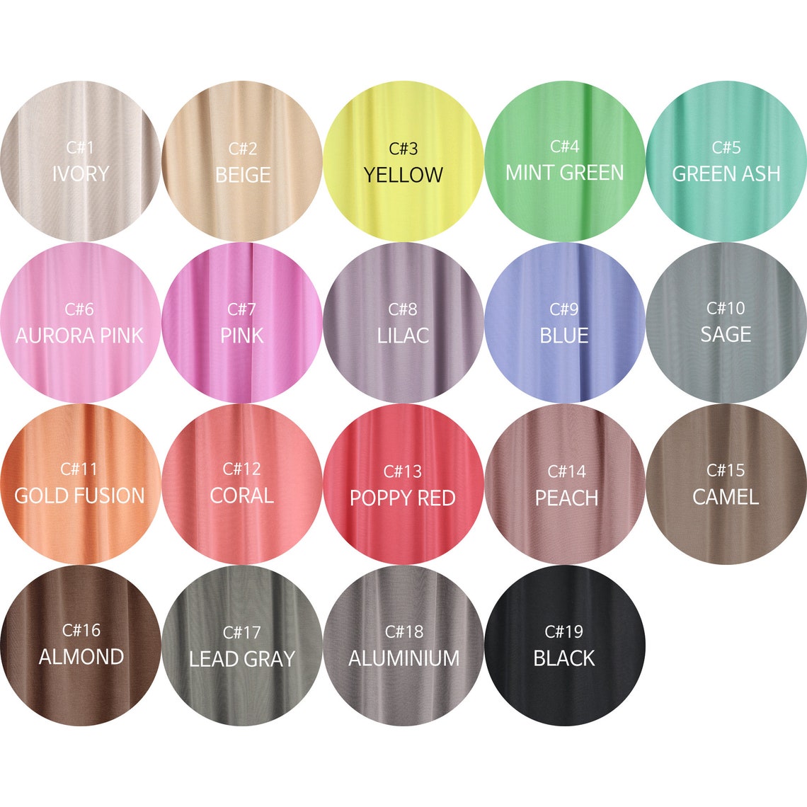 Sample Swatch Color Card 19-COLOR 58/60 160gsm TENCEL / - Etsy