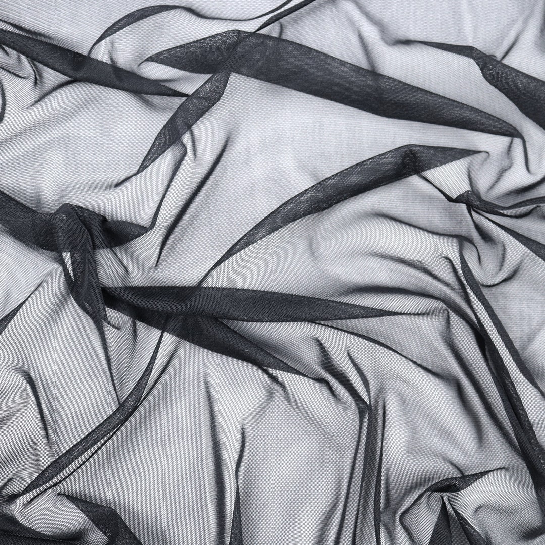 Black Mesh Fabric by the Yard, 58-60" 70GSM Polyetser/spandex Knit/yu ...