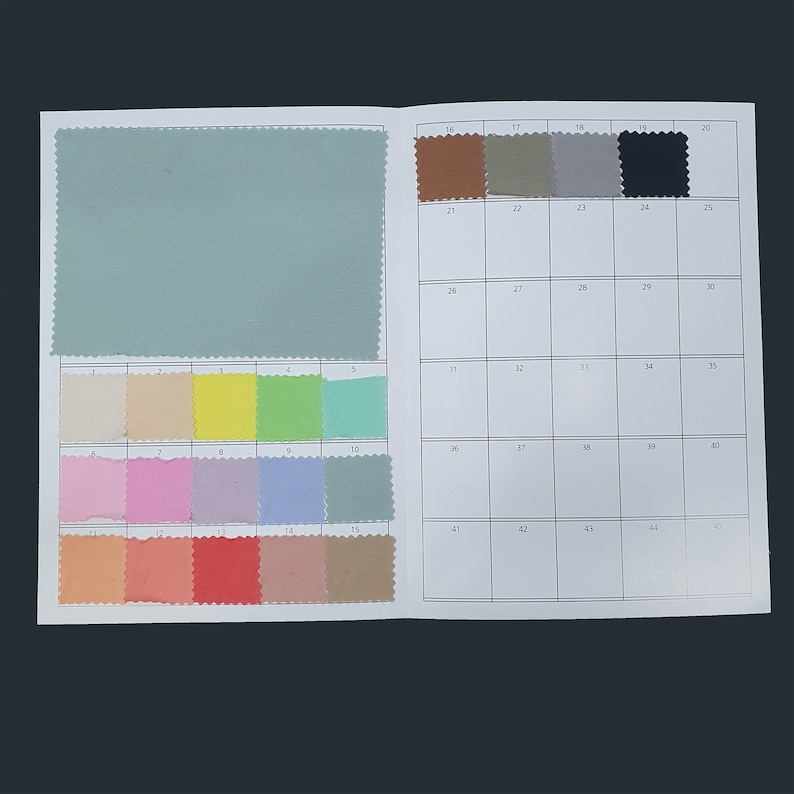 Sample Swatch Color Card 19-COLOR 58/60" 160gsm TENCEL / Polyester ...