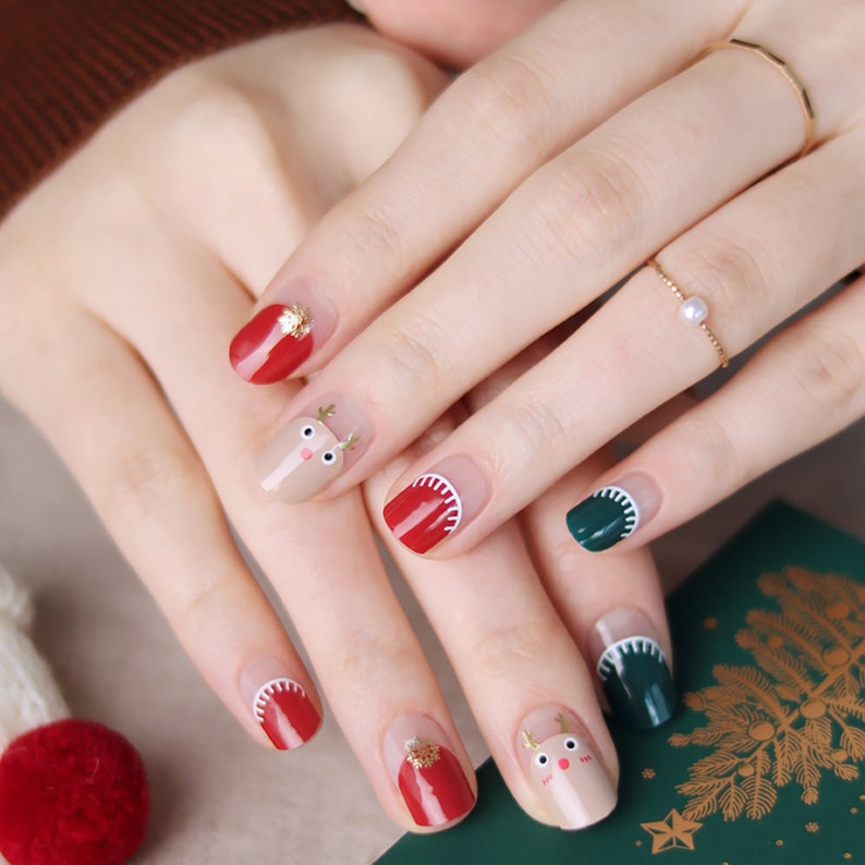 Red Nose Rudolf 45715 - Zipkok® Gel Nail Strips 20 Nail Art Stickers in ...