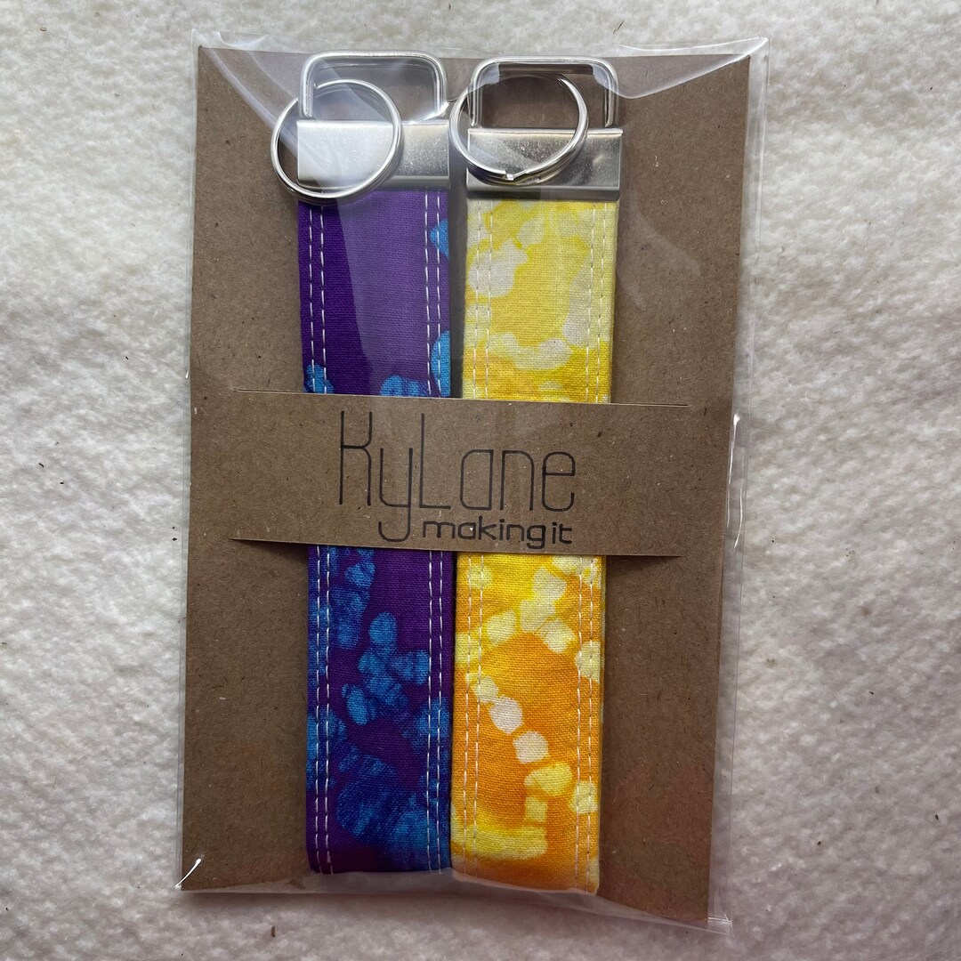 Purple & Yellow Colorful Key Fob Set Vibrant Key Fob Set - Etsy.de