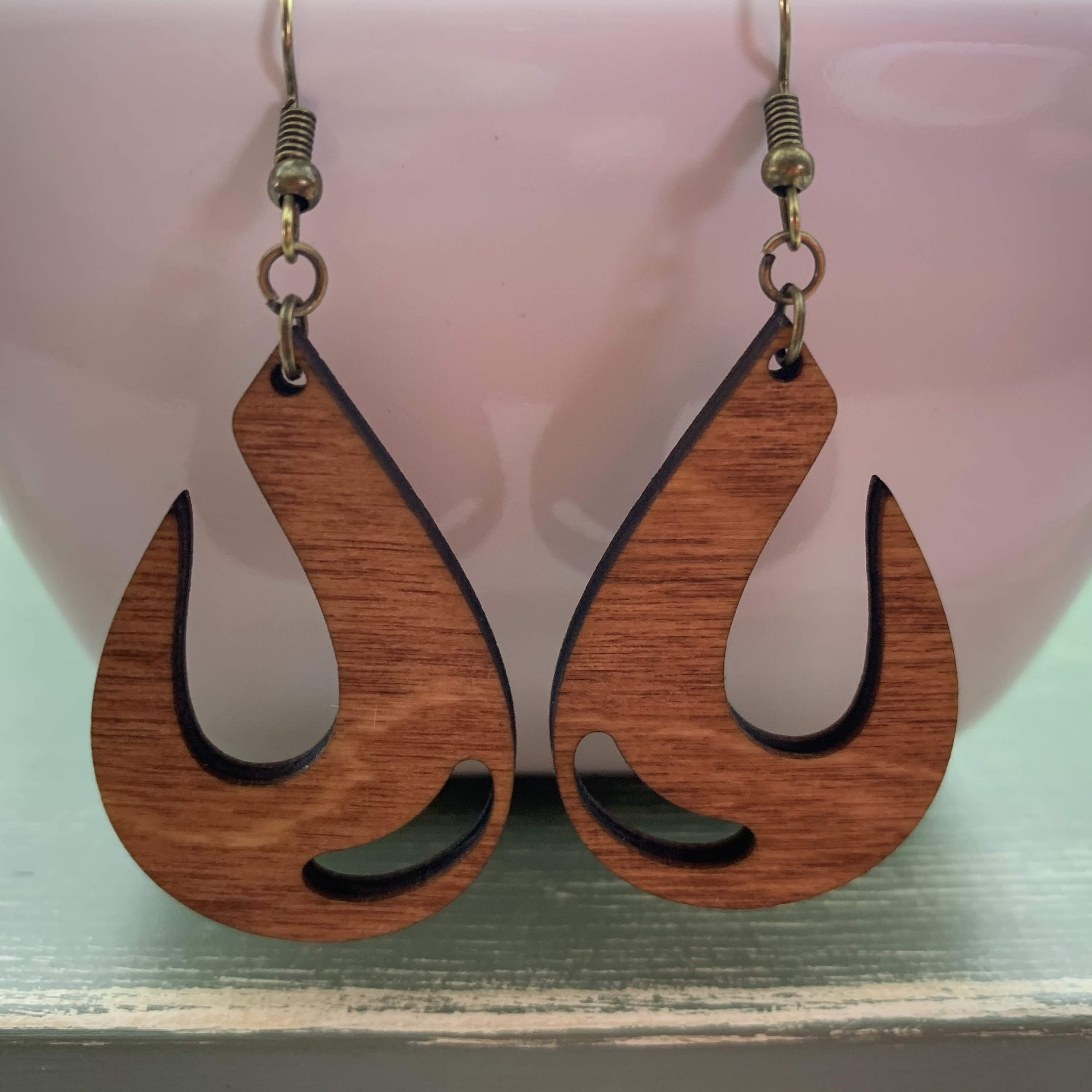 Wooden Water Drop Cut Wood Jewelry Wooden Earrings Laser | Etsy