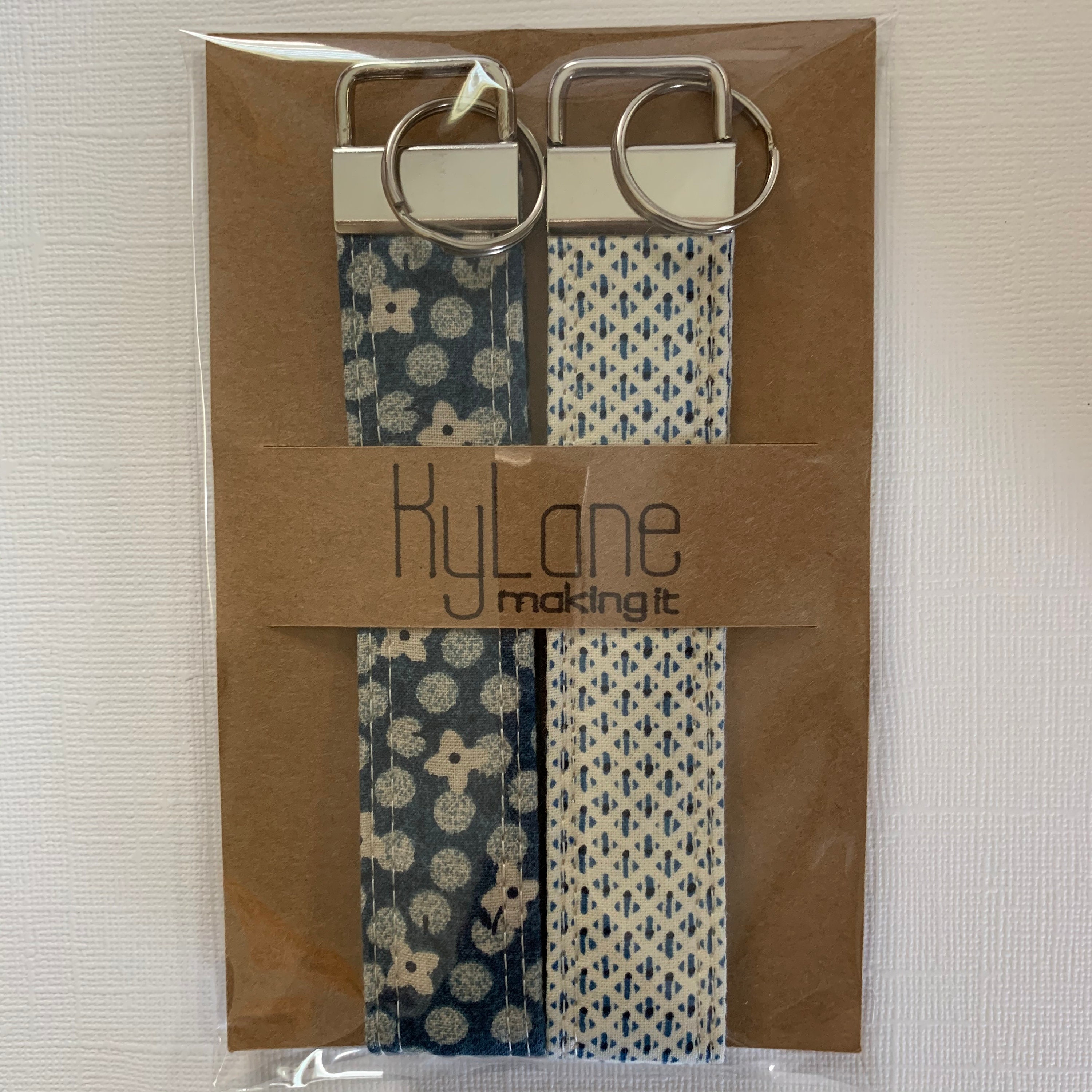Blue Floral Key Fob Set Fabric Key Fob Wristlet Key Fob - Etsy