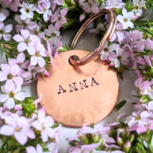 Custom Hand Stamped Dog Tags Gold Handmade Engraved - Etsy